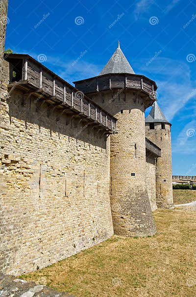 Walls with machicolation stock image. Image of fortress - 10690621