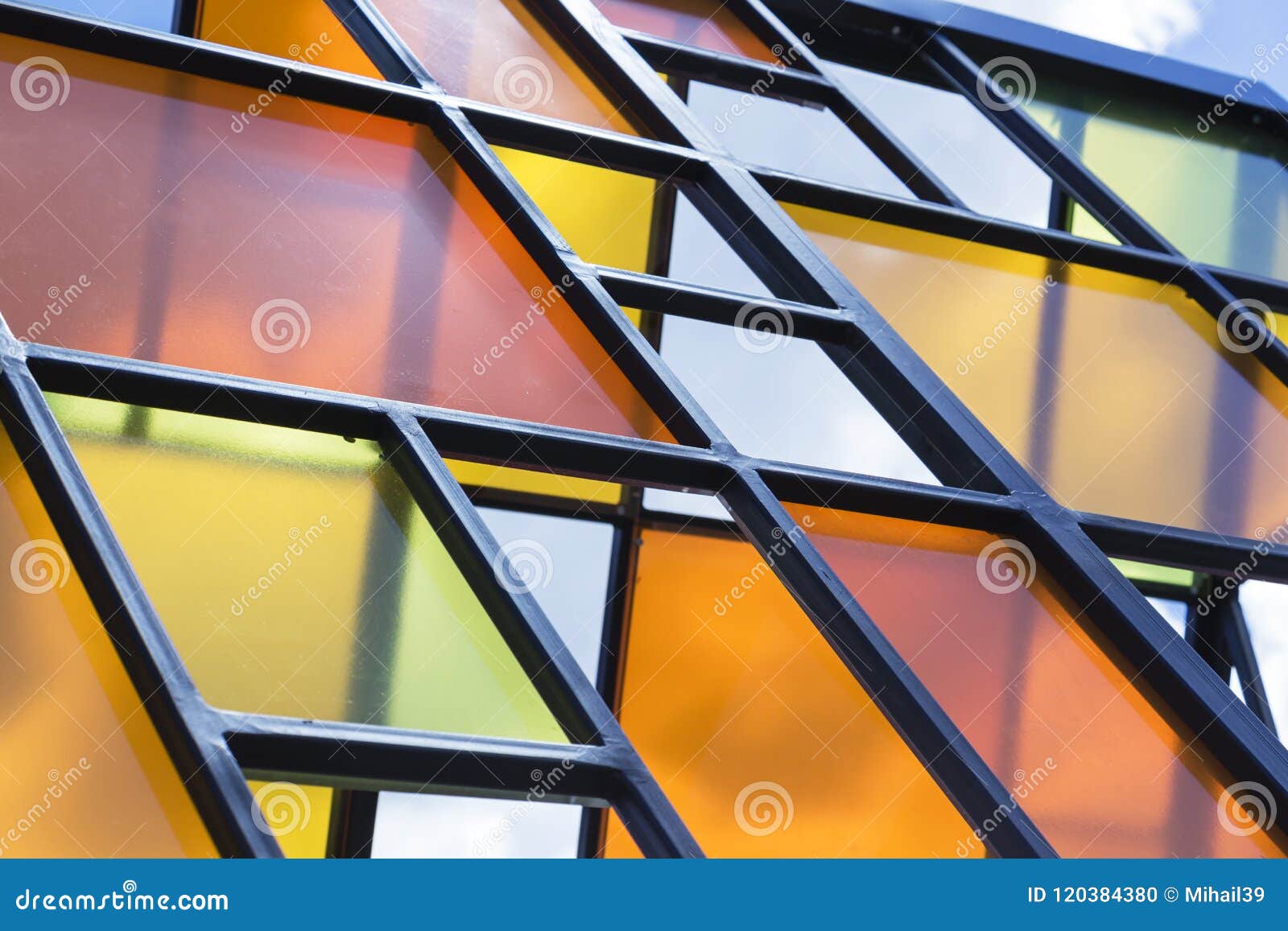 The Walls are Made of Multi-colored Panels, Modern Background. Stock ...