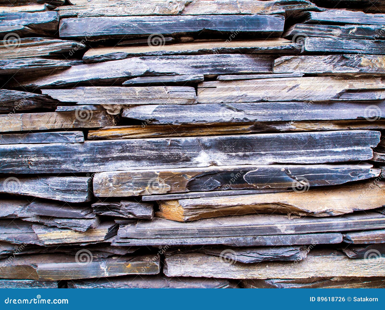 The Walls Made from Overlapping of Sedimentary Stone Stock Photo ...