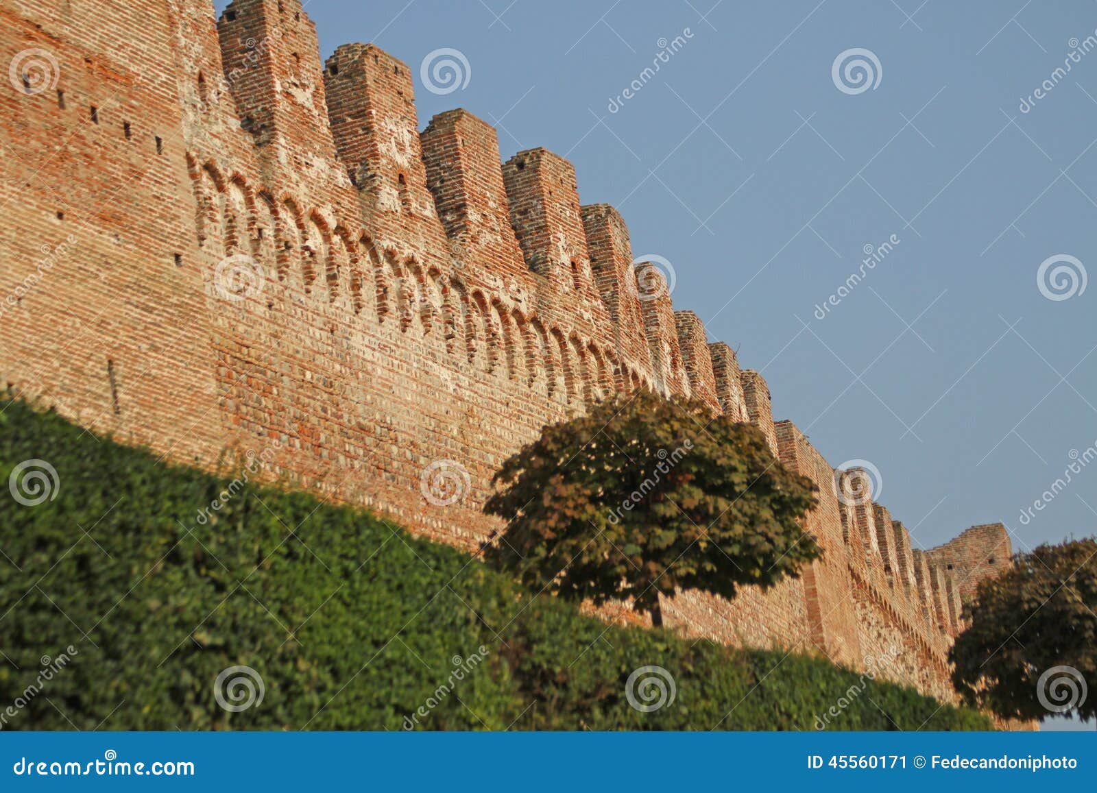 Walls of the Medieval City Made with Bricks Stock Image - Image of ...
