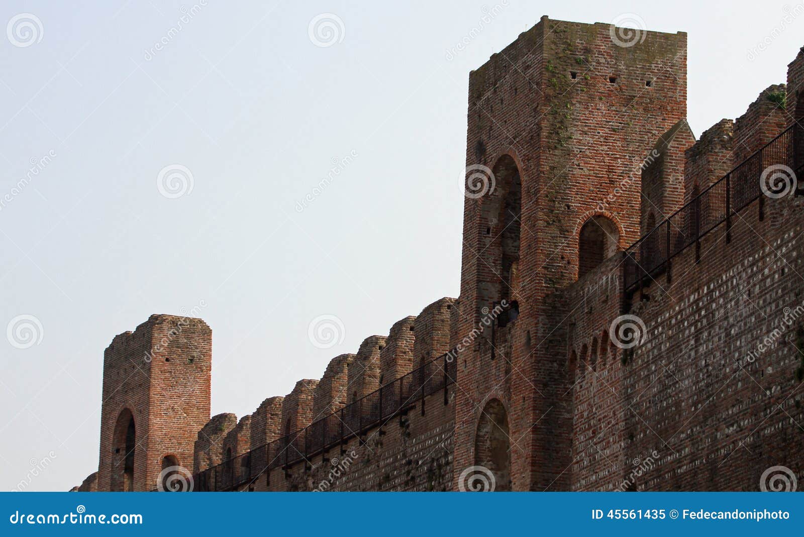 Walls of the Medieval City Made with Bricks Stock Image - Image of ...