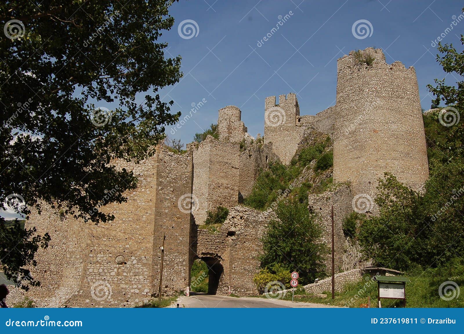 The Walls of Medieval Fortifications on the River Bank Stock Image ...