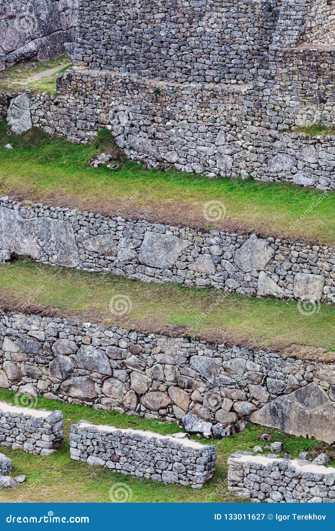 Walls on Mountain of Machu Picchu Stock Image - Image of rock ...