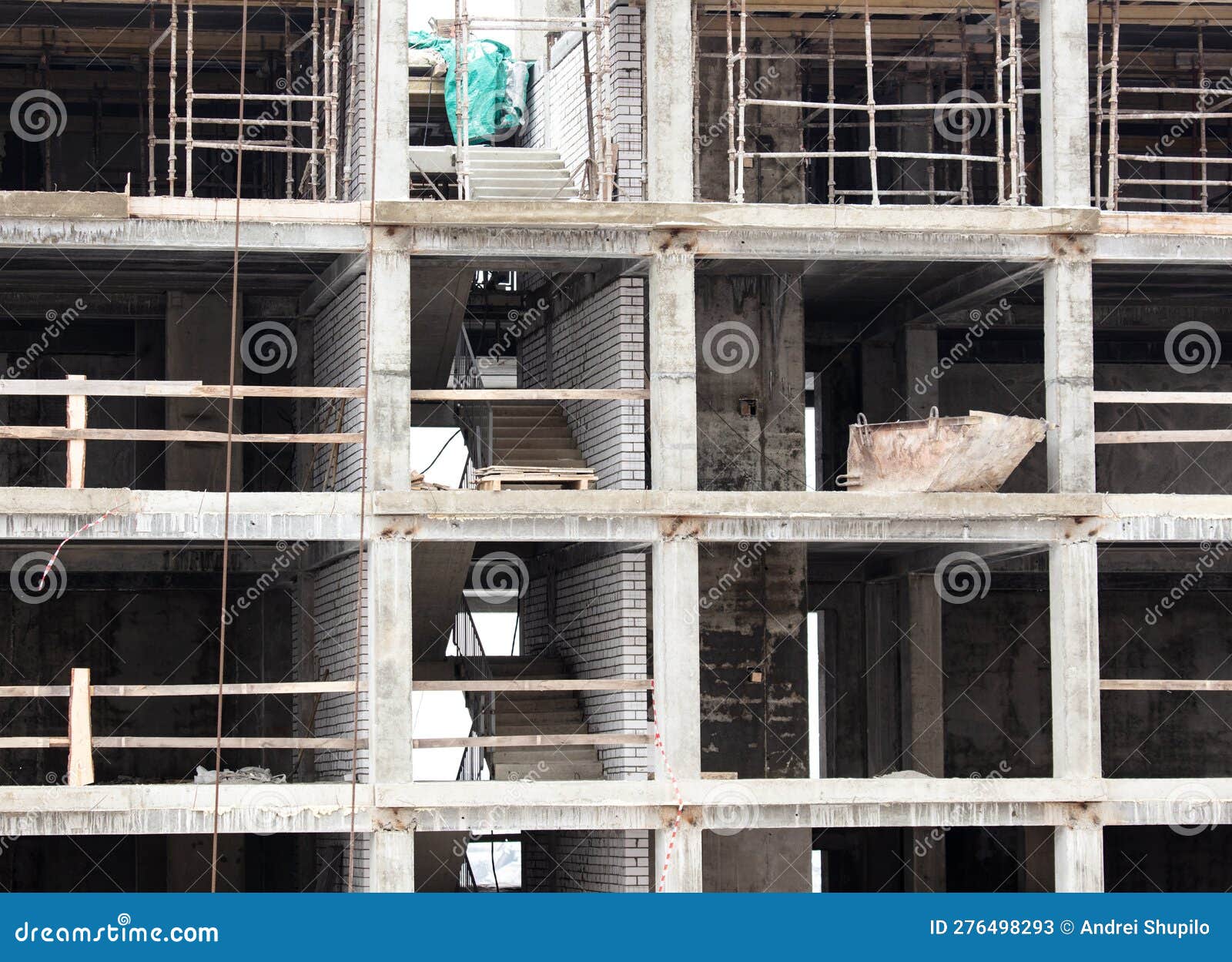 The Walls of a Multi-storey Building Under Construction Stock Image ...