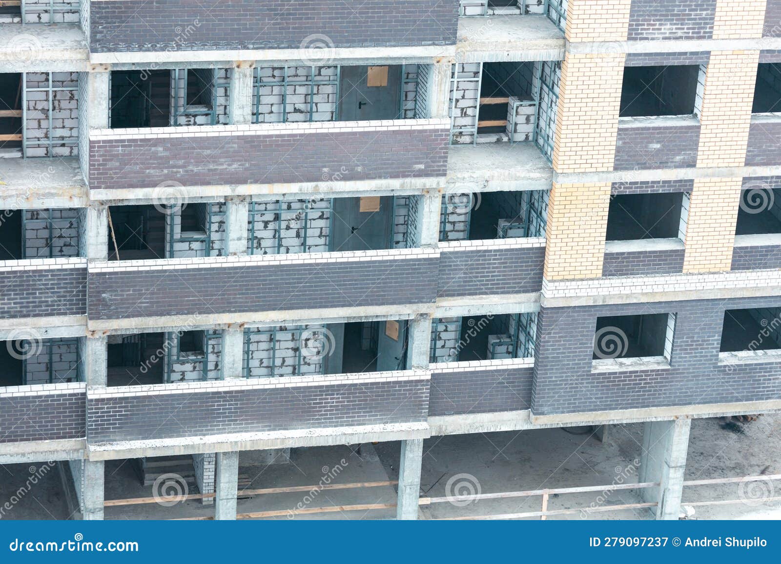 The Walls of a Multi-storey Building Under Construction Stock Image ...