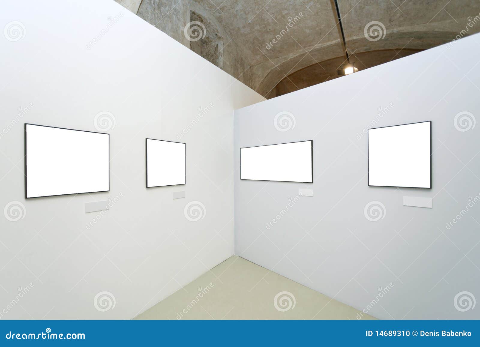 Walls in Museum with Frames Stock Photo - Image of horizontal, gallerie ...