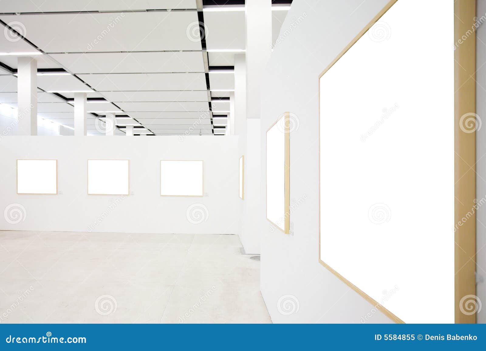Walls in Museum with Frames Stock Image - Image of equipment, gallerie ...