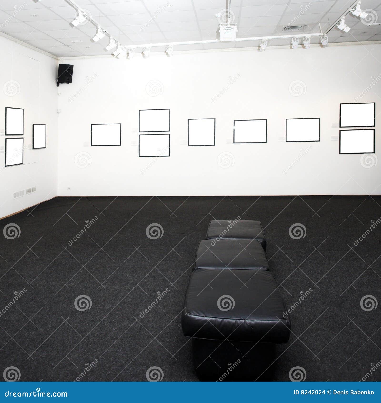 Walls in Museum with Frames Stock Photo - Image of grange, geometry ...