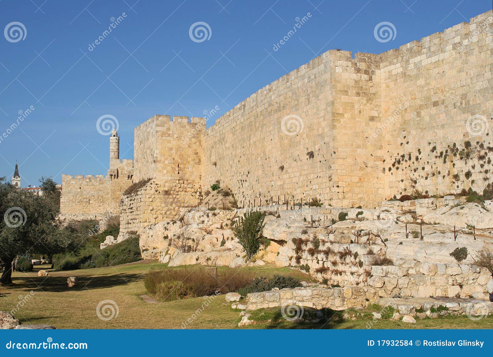 Walls of old Jerusalem. stock photo. Image of tourism - 17932584