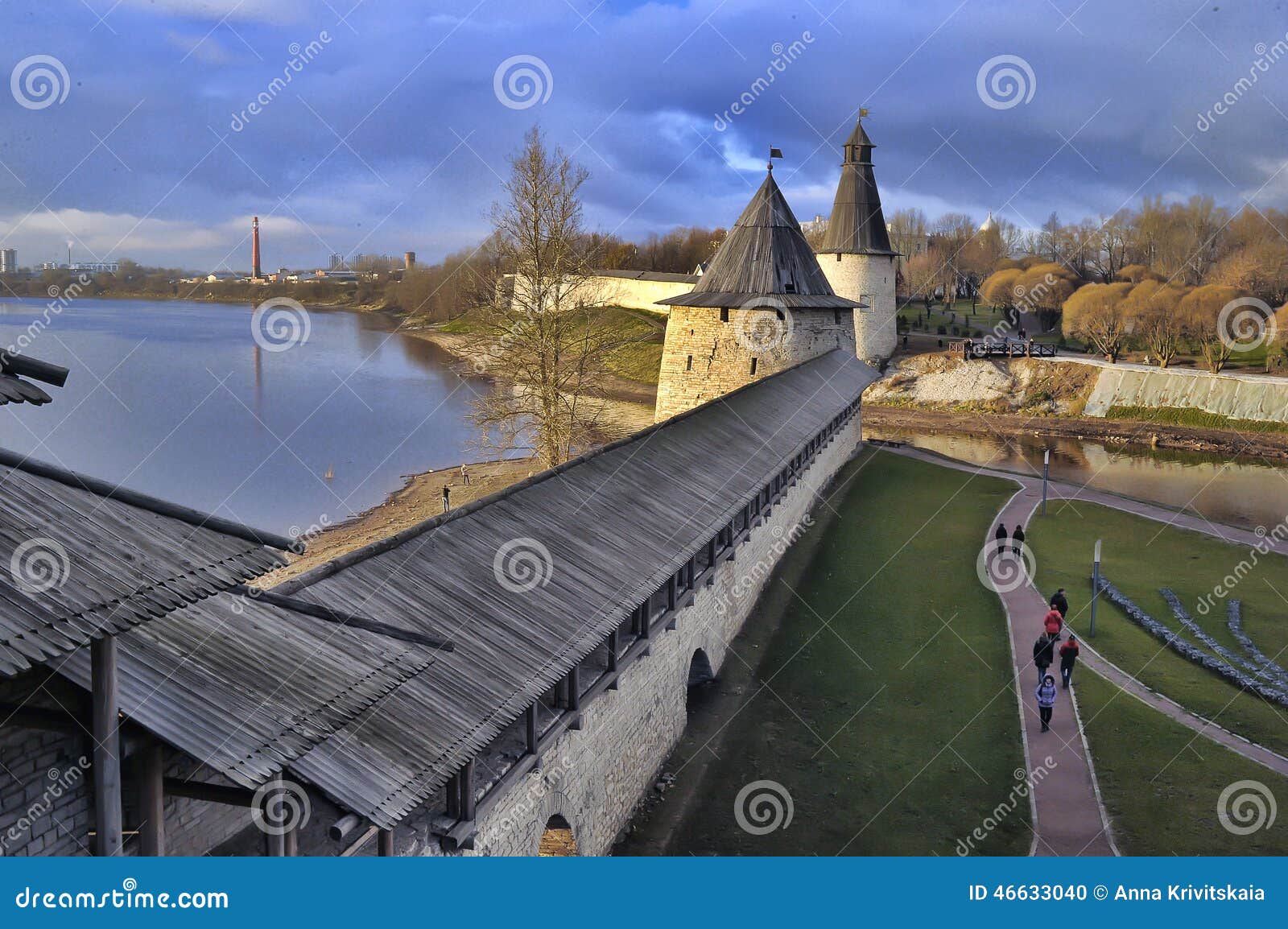 The Walls of Old Kremlin of Pskov, Russia. Editorial Image - Image of ...