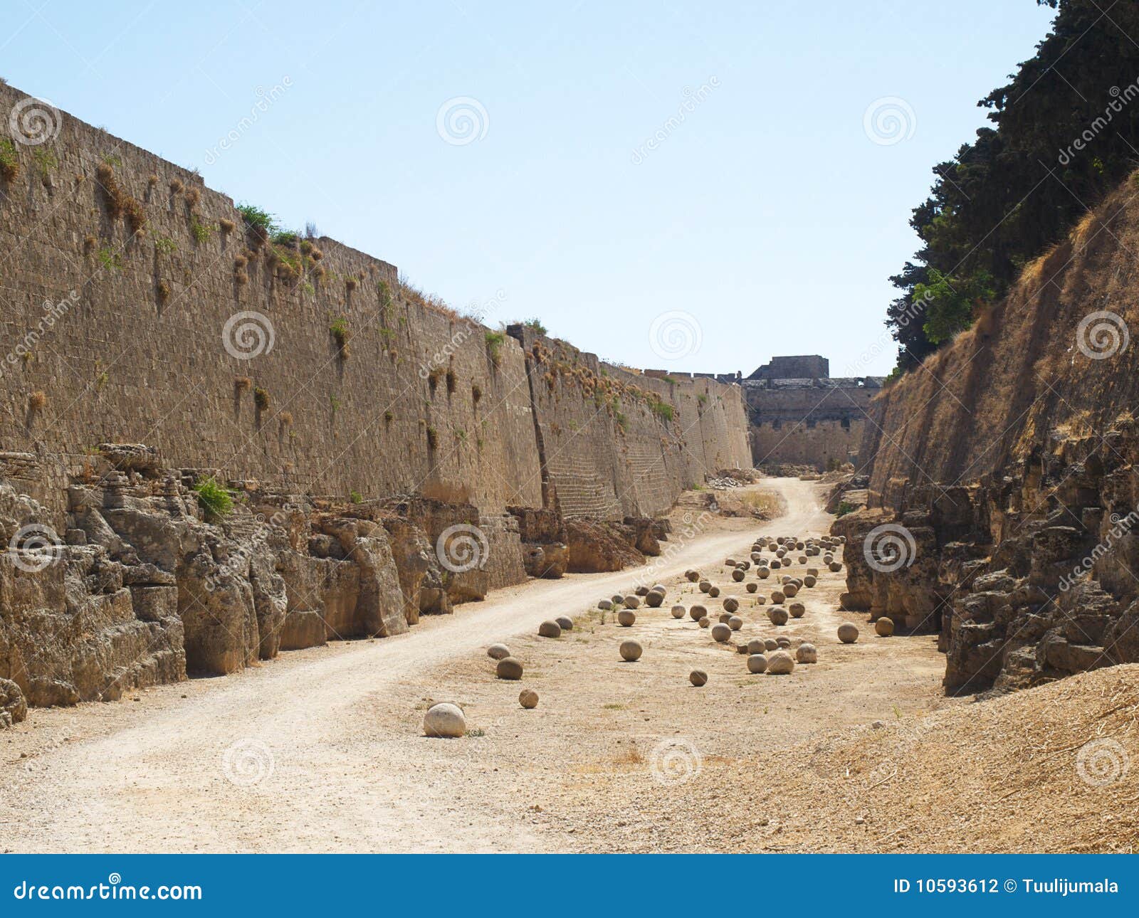 Between Walls of Old Rhodes Stock Photo - Image of perspective ...