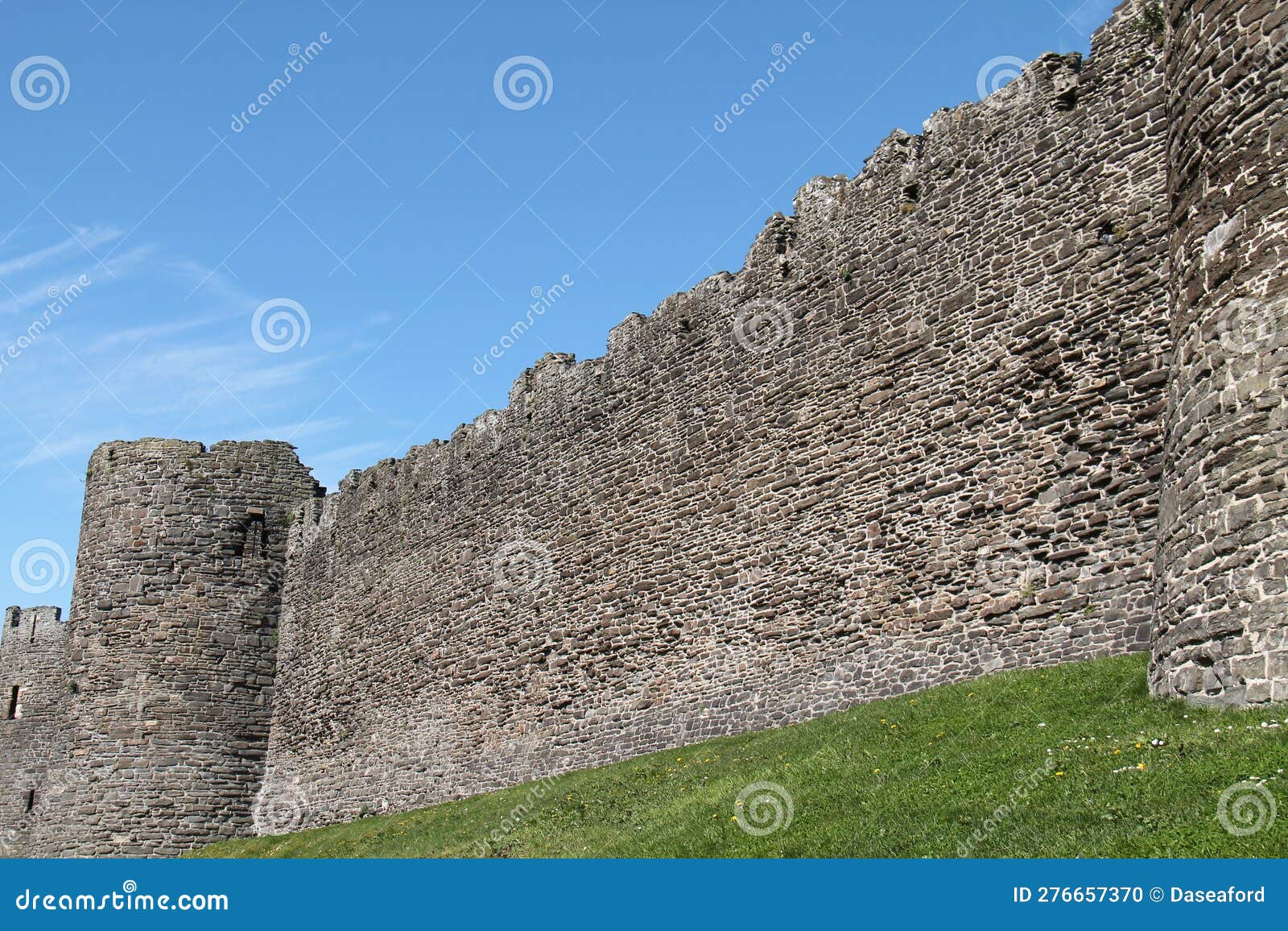 Walls of a Ruined Castle. stock photo. Image of building - 276657370