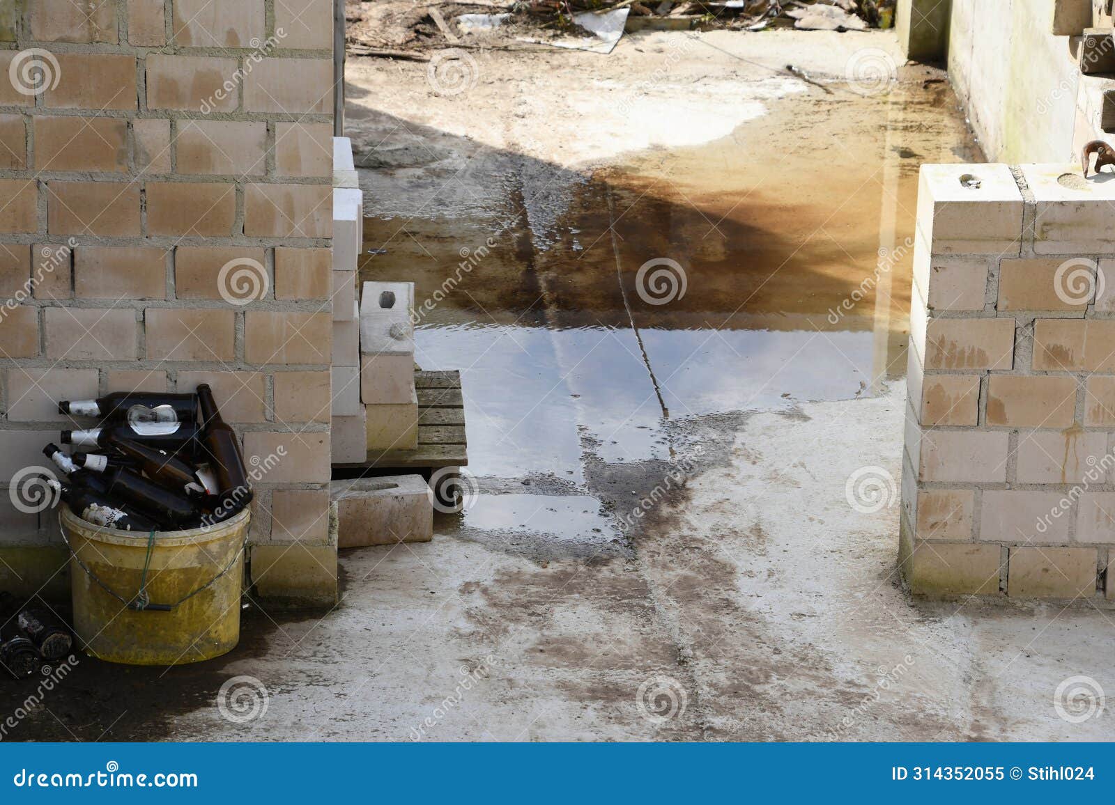 Construction Site of New Building from Sand-lime Bricks Stock Image ...