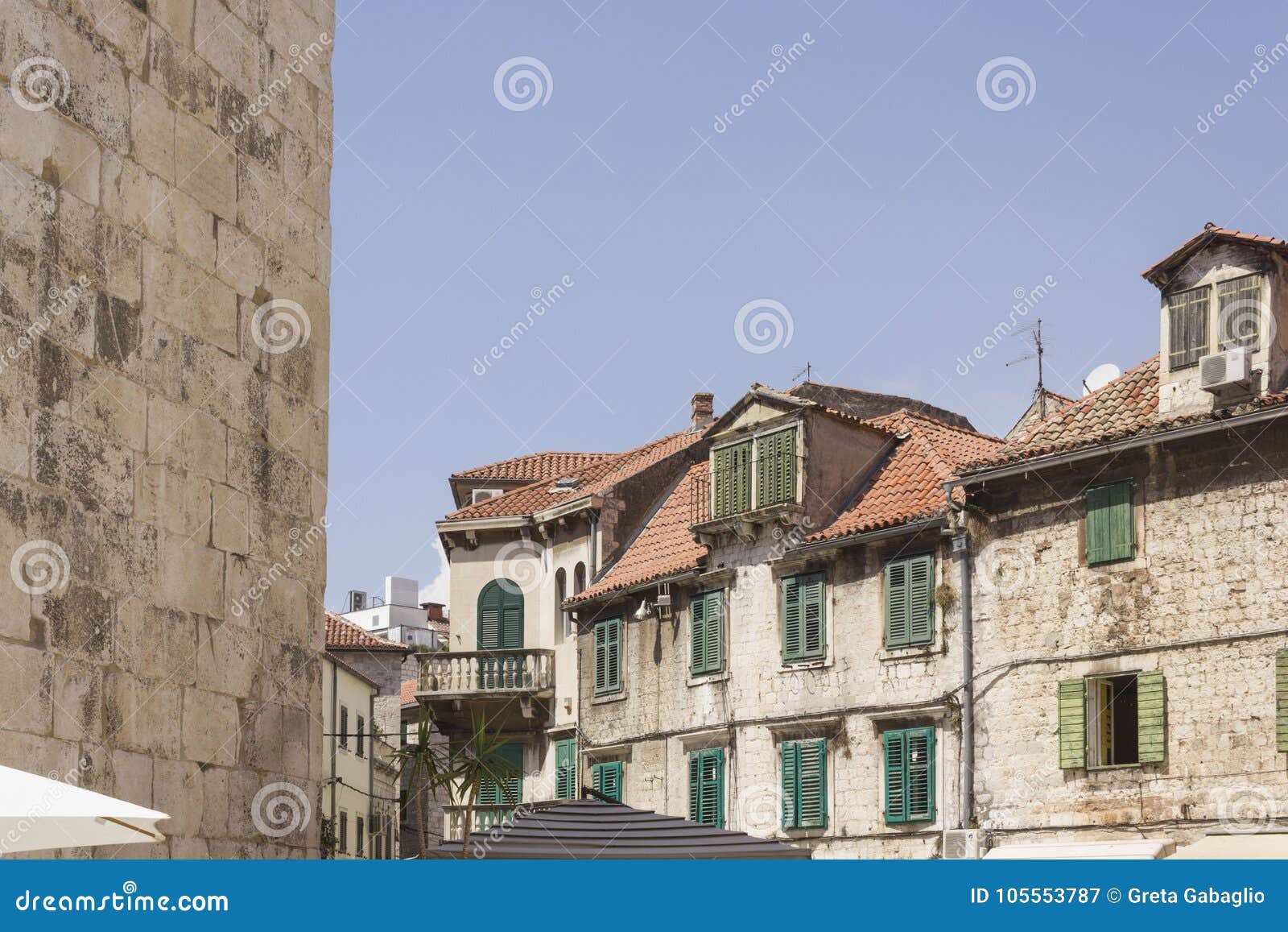 Walls of Split and Ancient Building in Fruit Square Stock Image - Image ...
