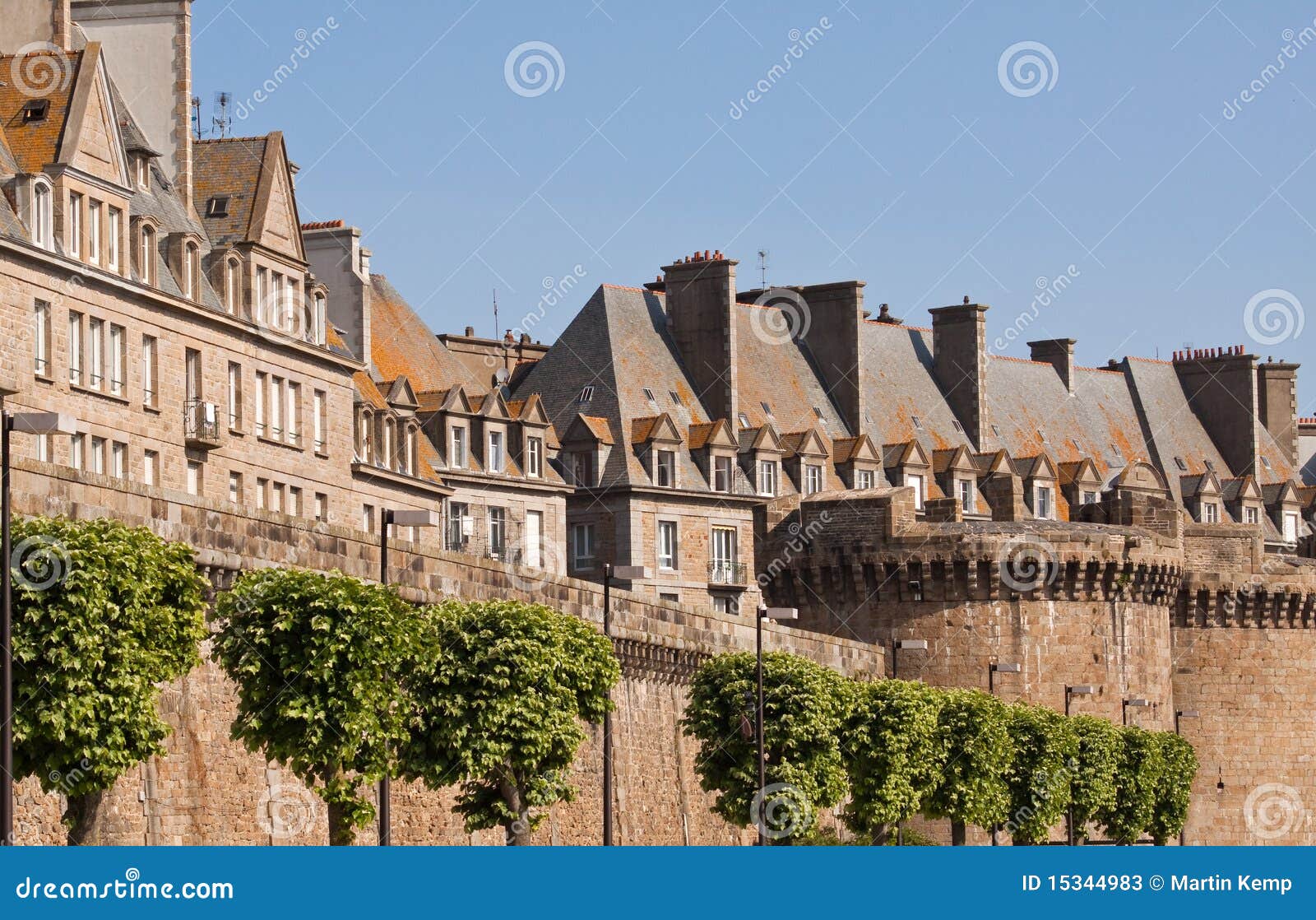 Walls of St. Malo stock image. Image of windows, brittany - 15344983