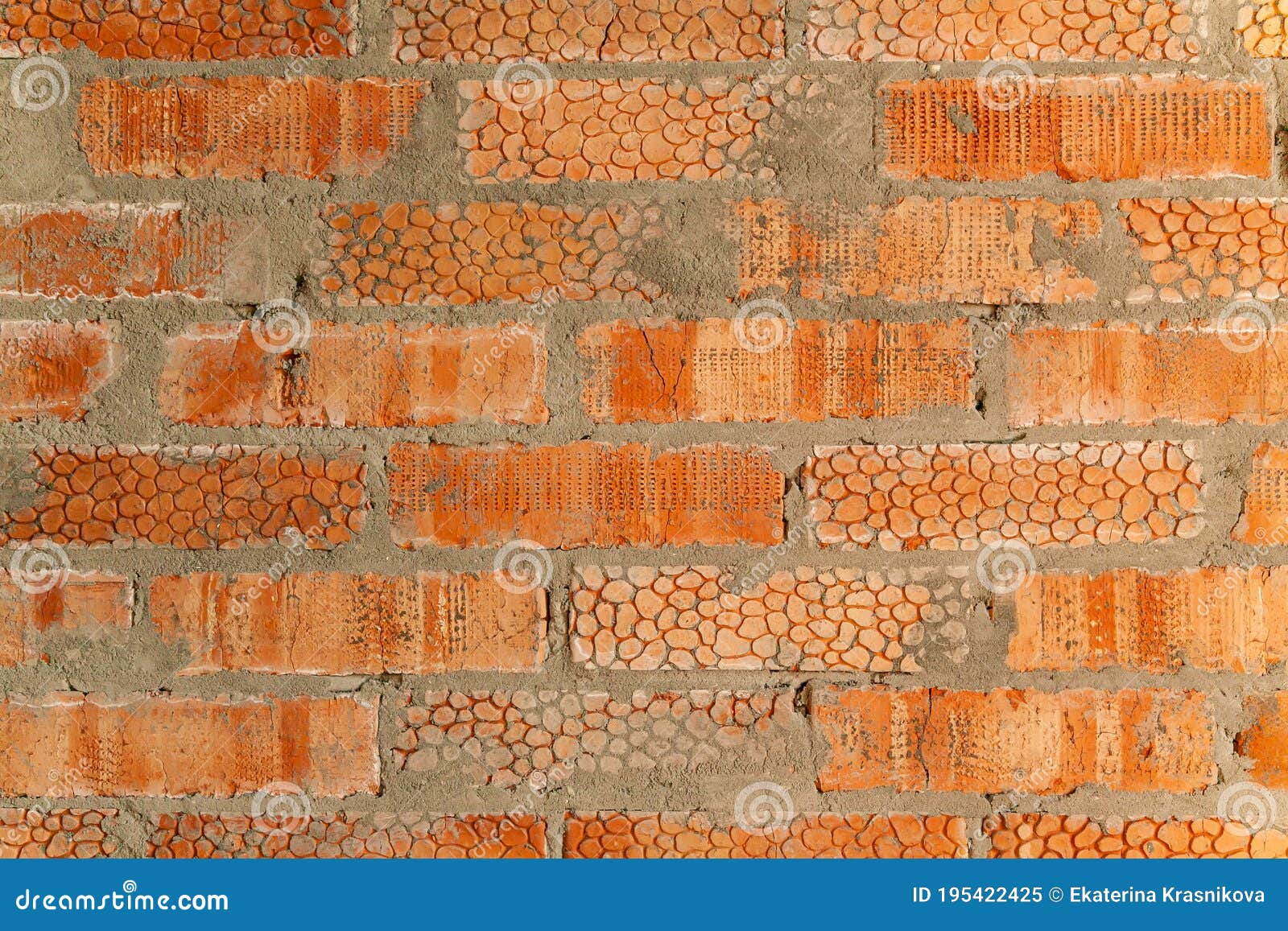 Walls are Textured Red Clay Bricks with Pattern. Background of a New ...