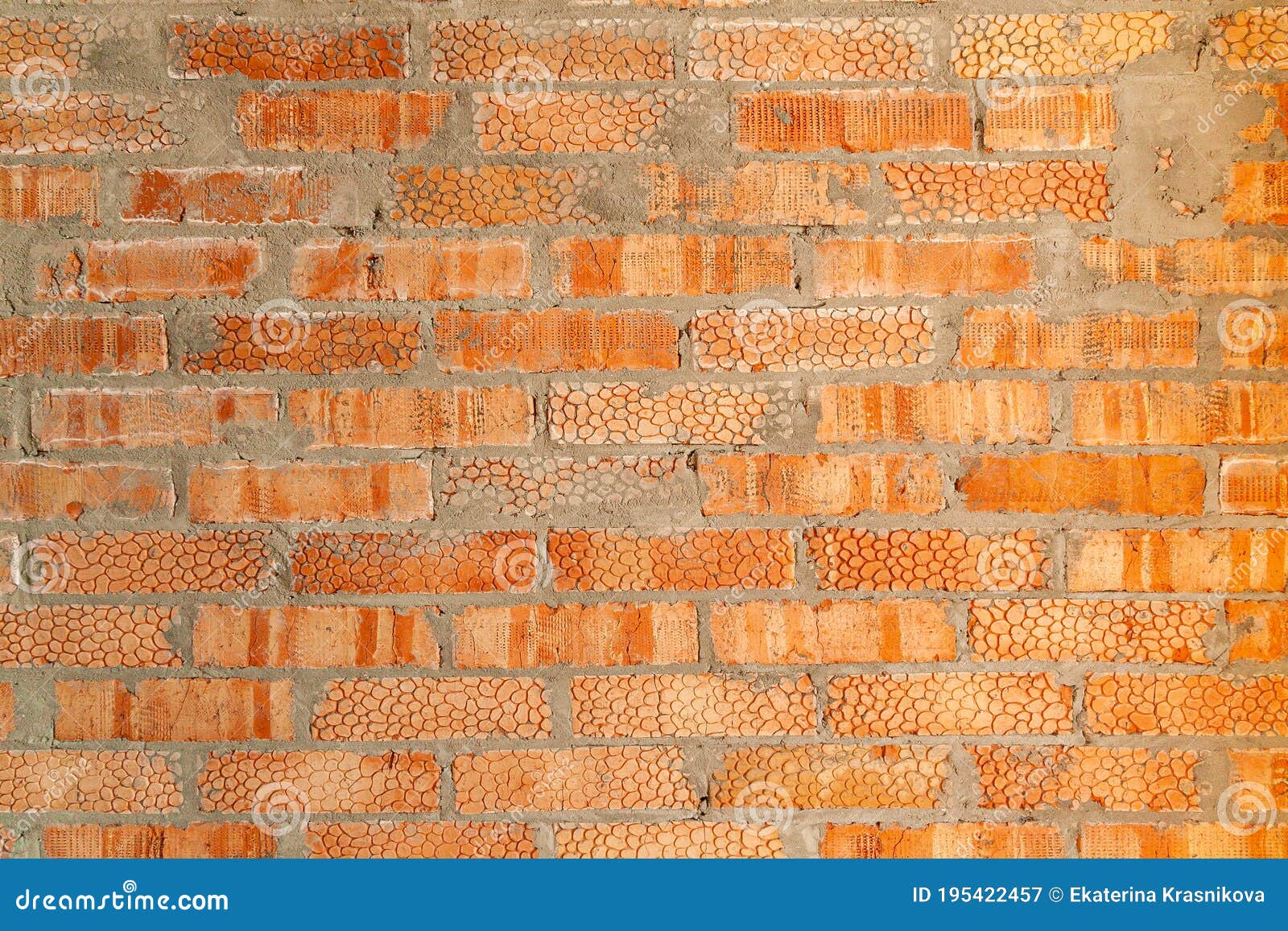 Walls are Textured Red Clay Bricks with Pattern. Background of a New ...