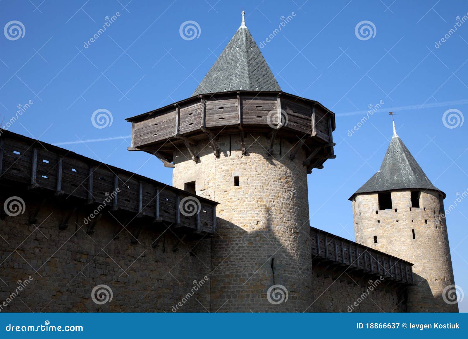 Walls and Tower of the Medieval Castle Stock Image - Image of outside ...