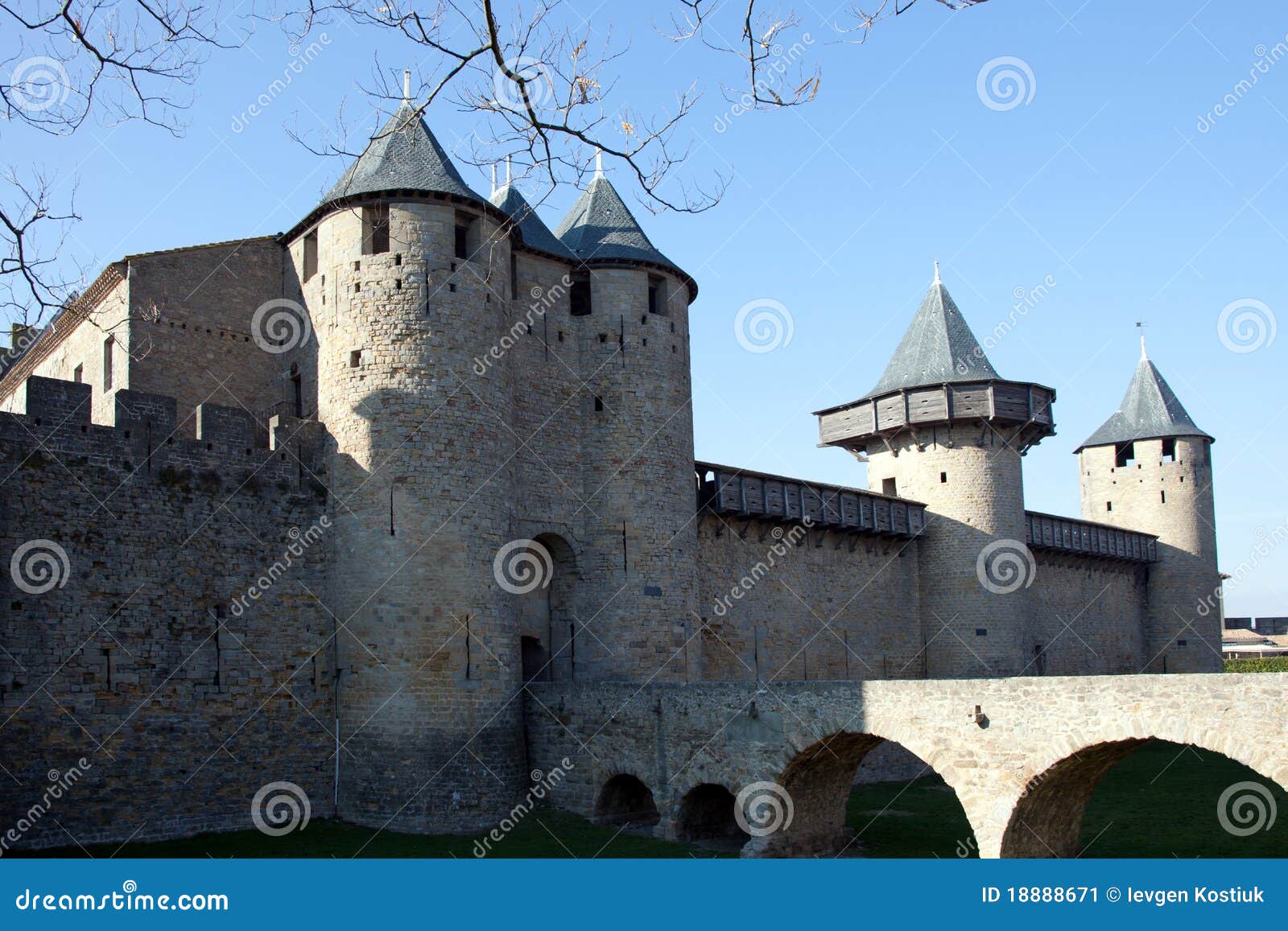 Walls and Tower of the Medieval Castle Stock Image - Image of european ...