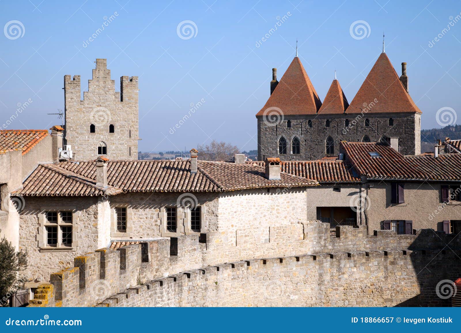 Walls and Towers of the Medieval Castle Stock Image - Image of ancient ...