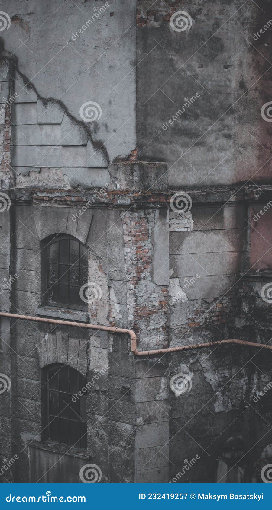 Walls and Windows of the Old Factory Stock Image - Image of machinery ...