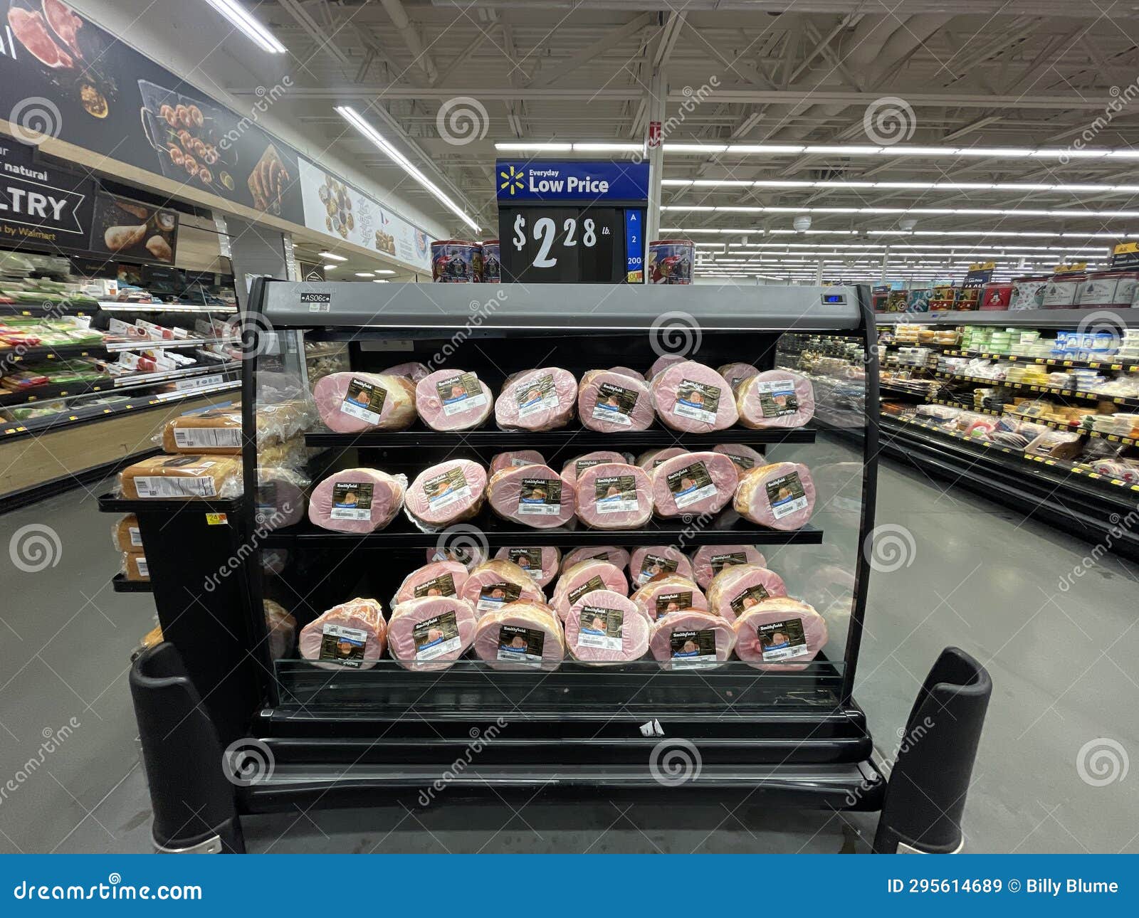 Walmart Grocery Store Smithfield Holiday Ham Display Editorial Stock ...