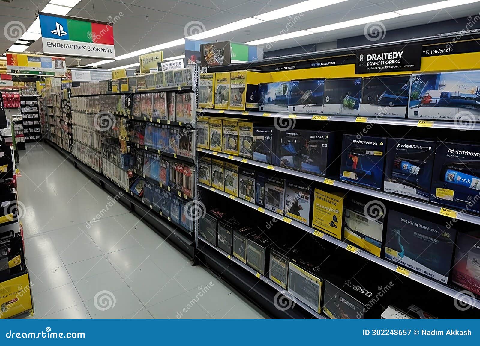 Walmart Interior Various Video Game Console Games Stock Illustration ...