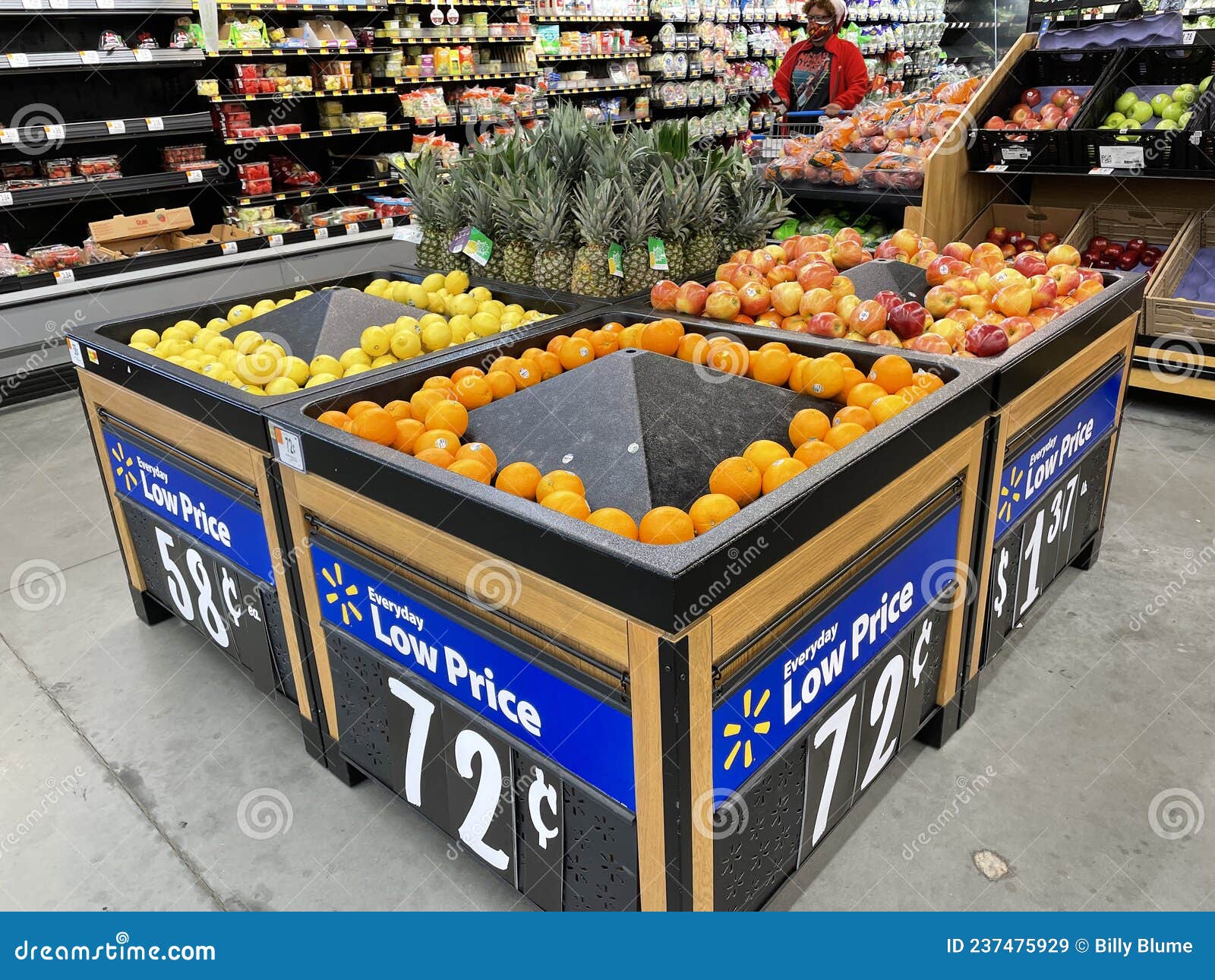 Walmart Retail Grocery Store Interior Citrus Table in Produce Editorial ...