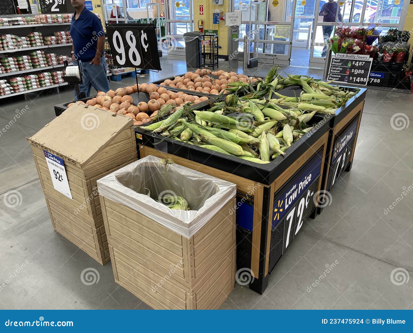 Walmart Retail Grocery Store Interior Corn and Potato Display Editorial ...