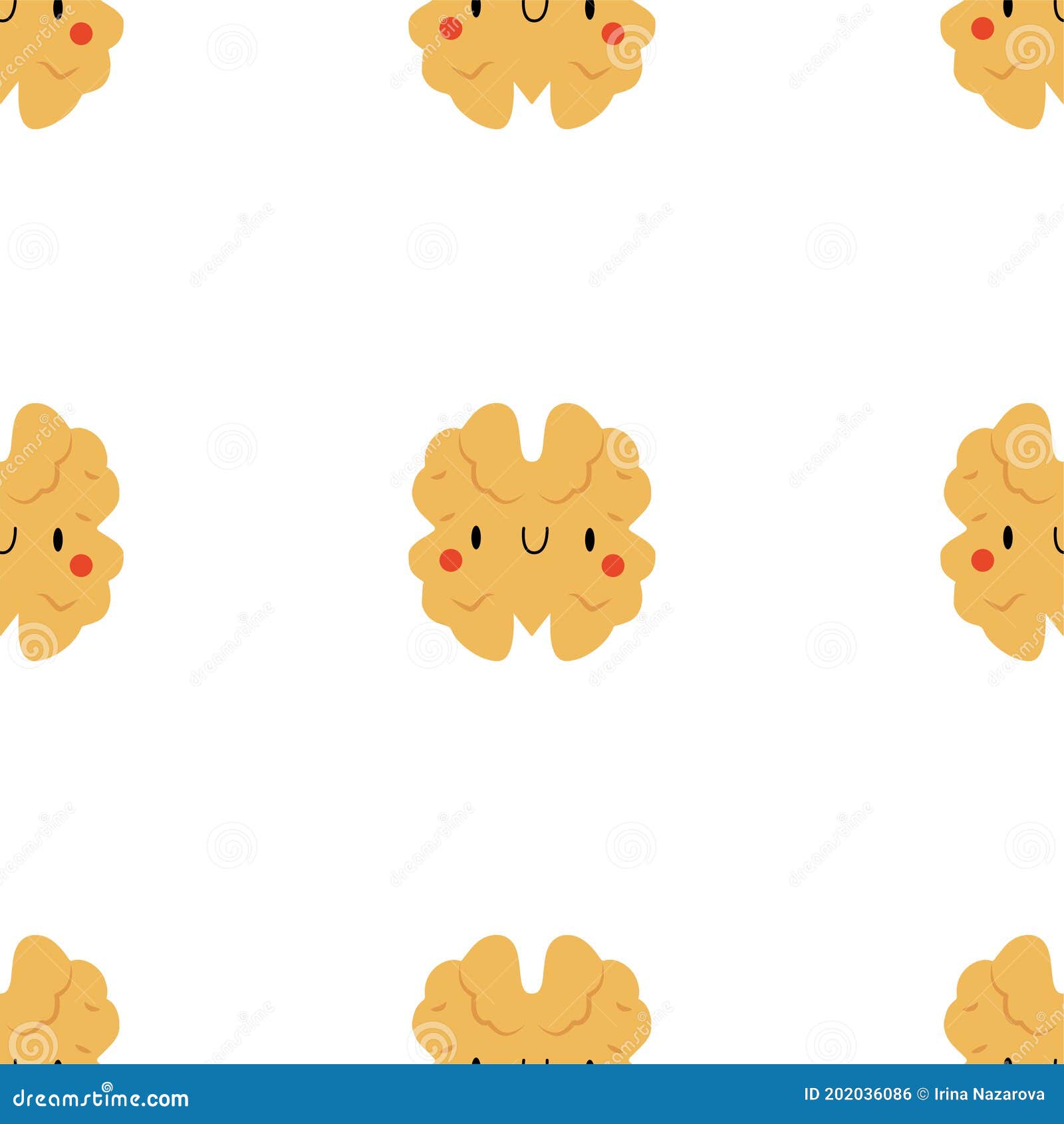 Cute Kawaii Cartoon Walnut. Stock Vector - Illustration of kawaii ...