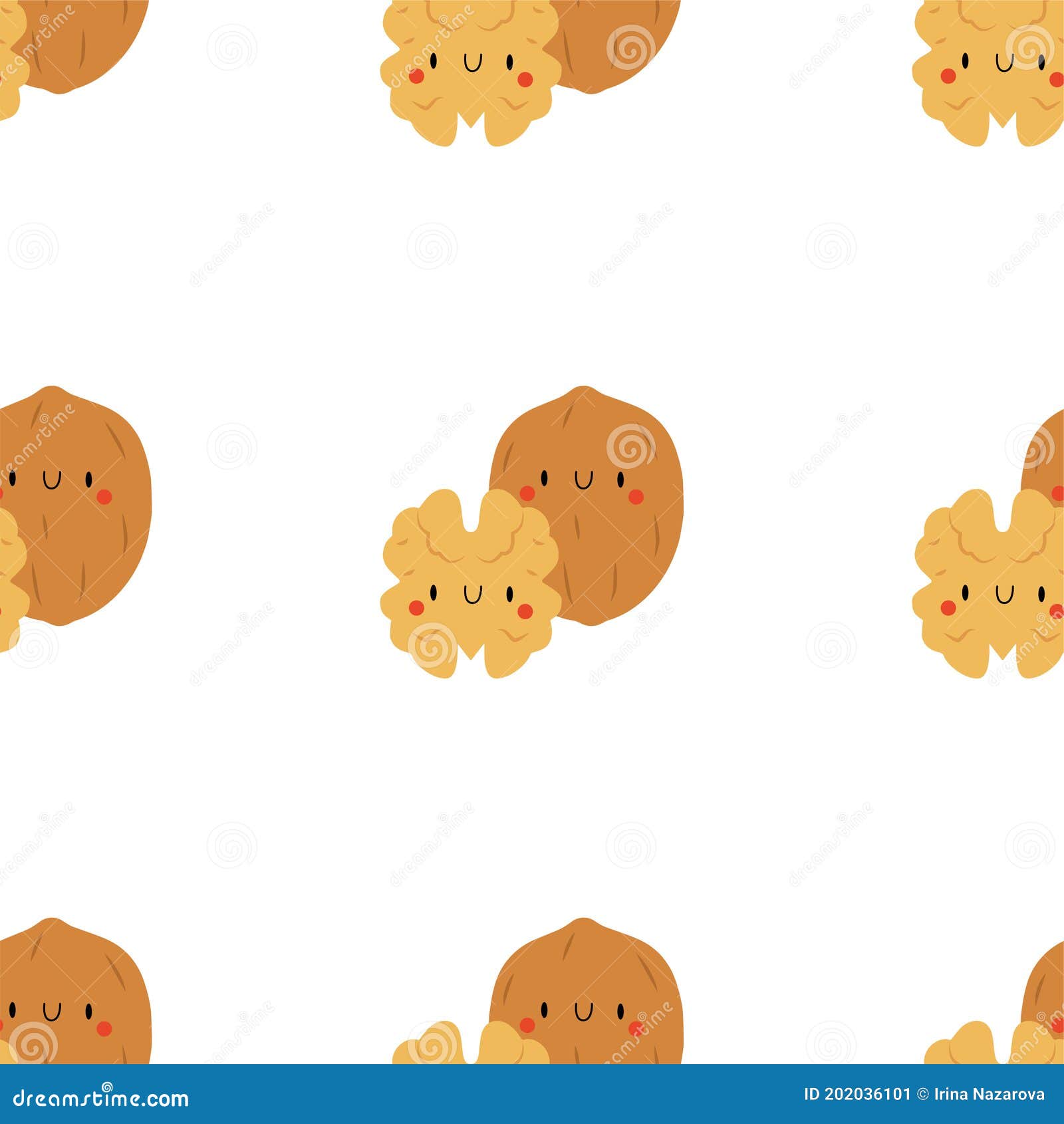 Cute Kawaii Cartoon Walnut. Stock Vector - Illustration of cute, milk ...