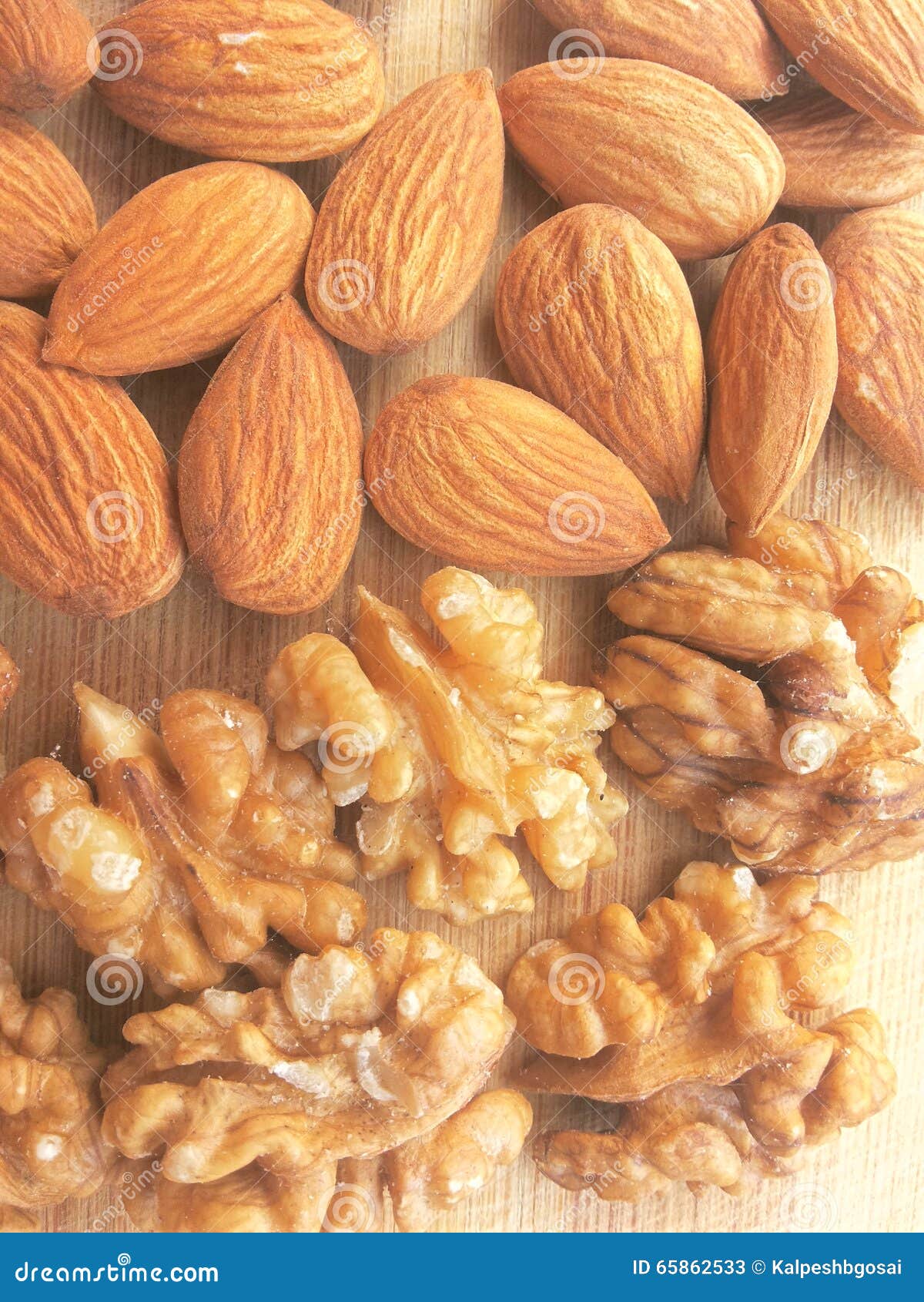 Walnut and Almond Background Stock Image - Image of almond, health ...
