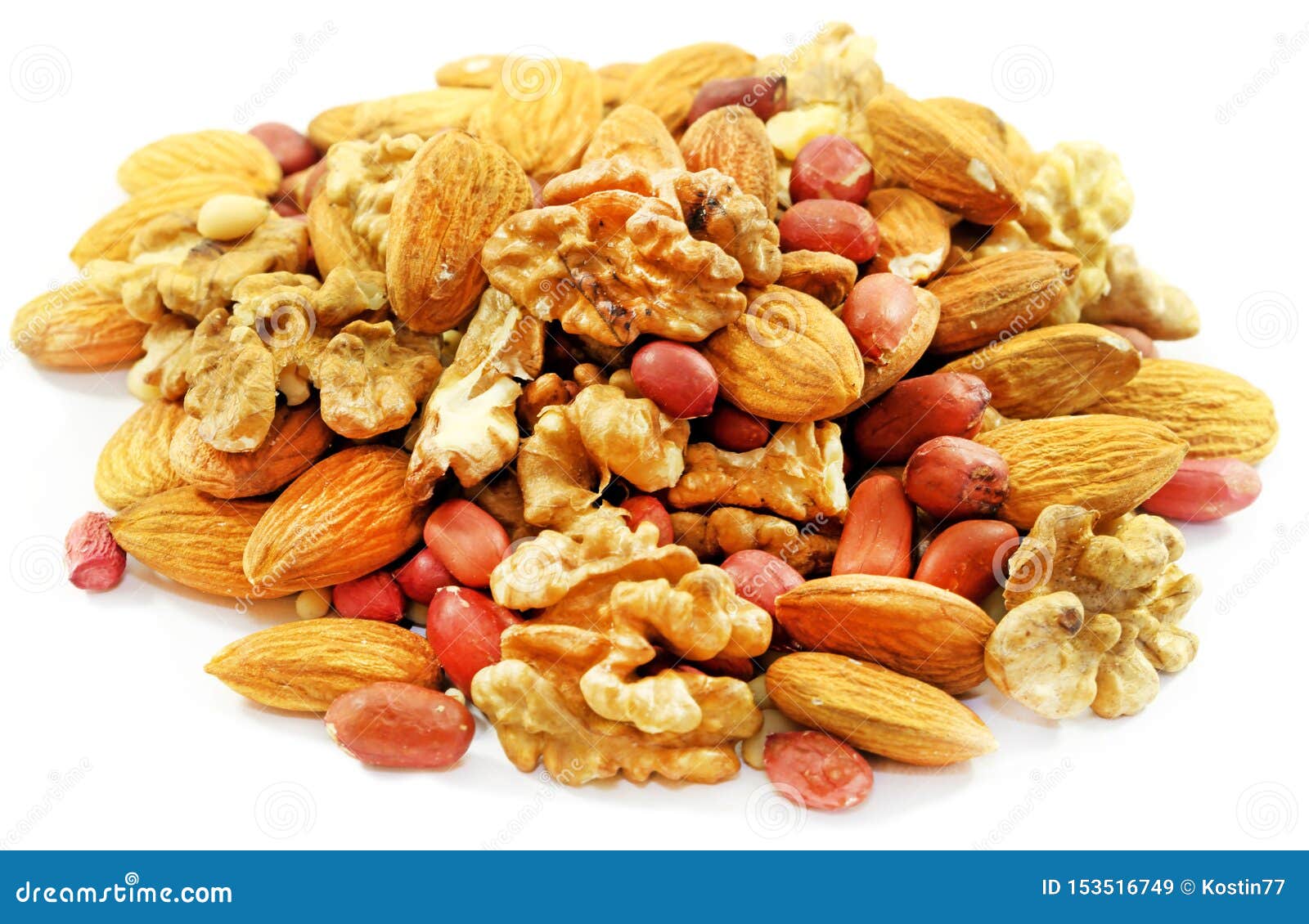 Walnut, Almond Peanuts and Pine Nuts Photographed Near Stock Image ...