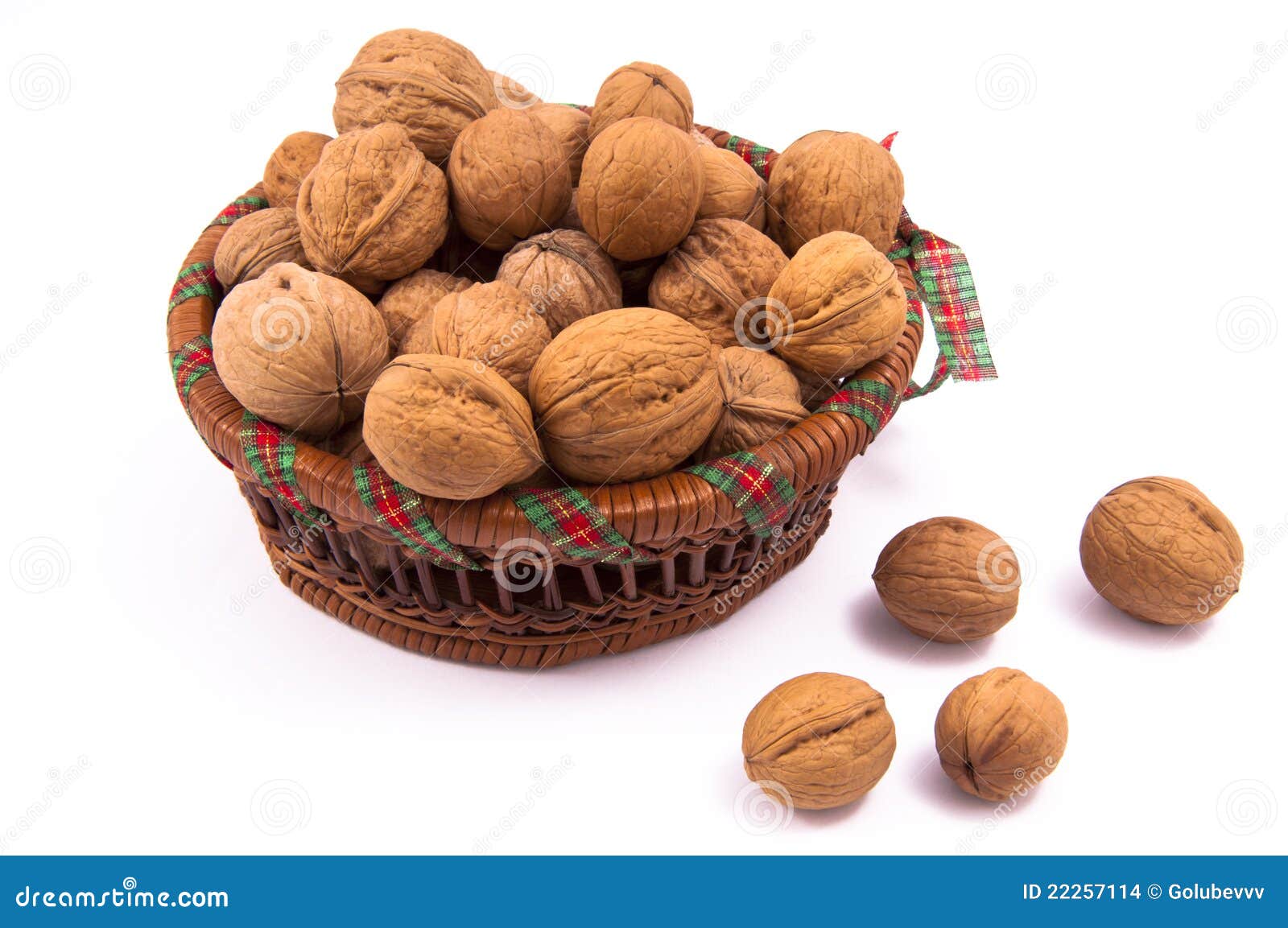 Walnut in a basket stock photo. Image of texture, rough - 22257114