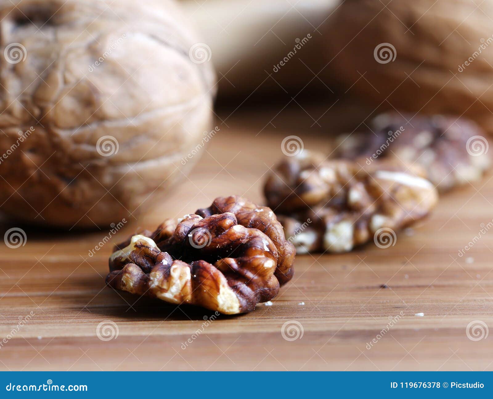 Walnut stock photo. Image of macro, wooden, fruit, texture - 119676378
