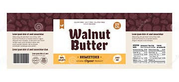 Walnut Butter Label and Packaging Design Template Stock Vector ...