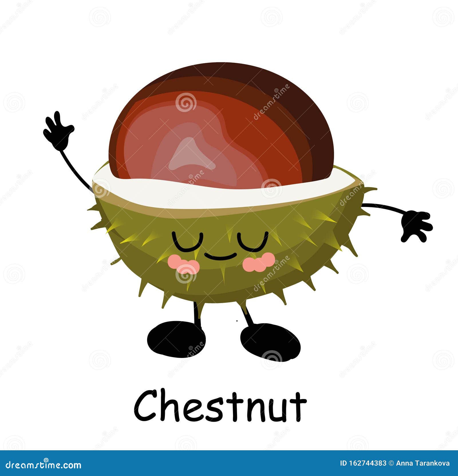 Chestnut Character With Thumbs Up Cartoon Vector | CartoonDealer.com ...