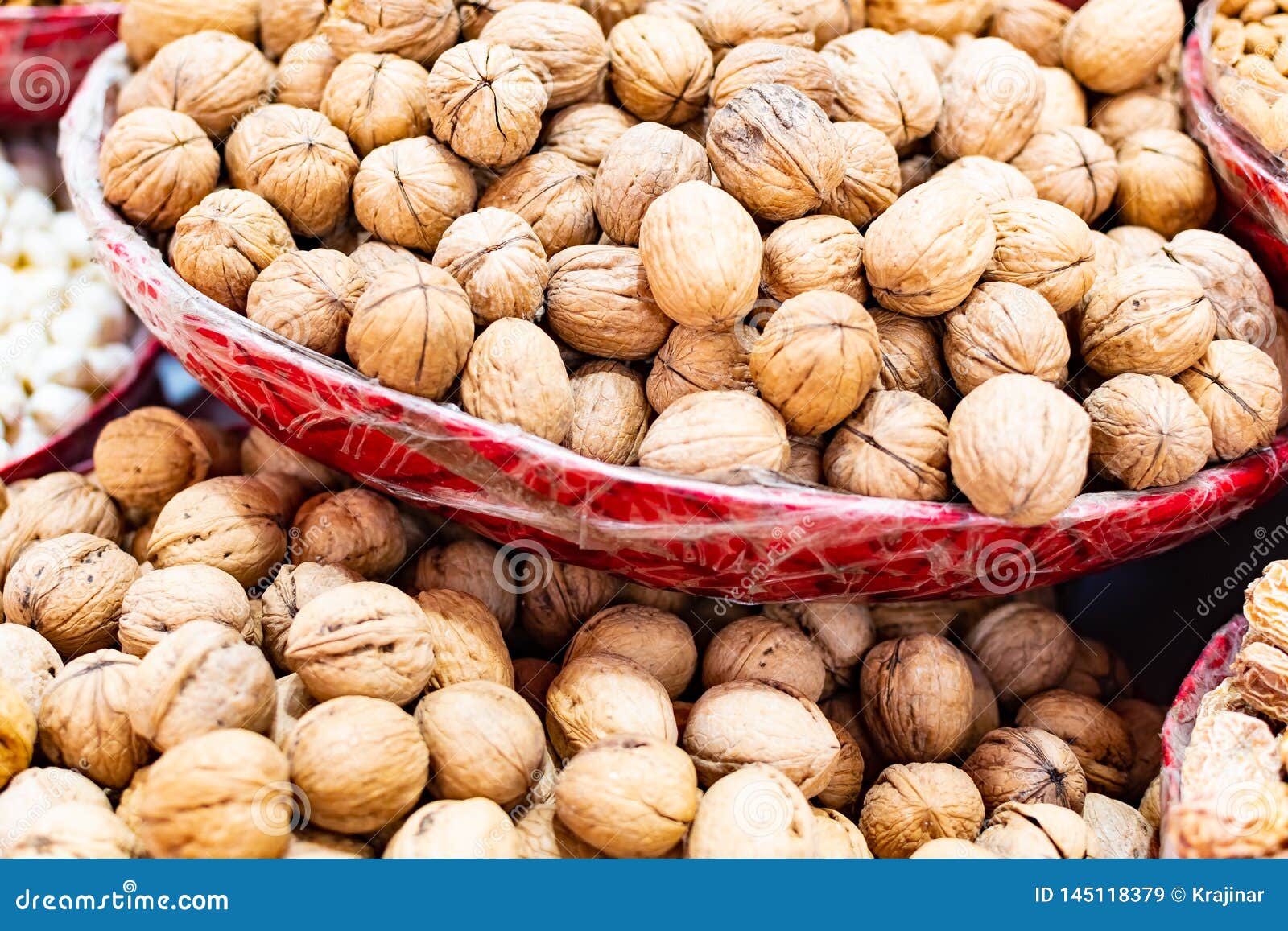 Walnut - Close Up on Fresh Walnut in Basket Stock Image - Image of hard ...