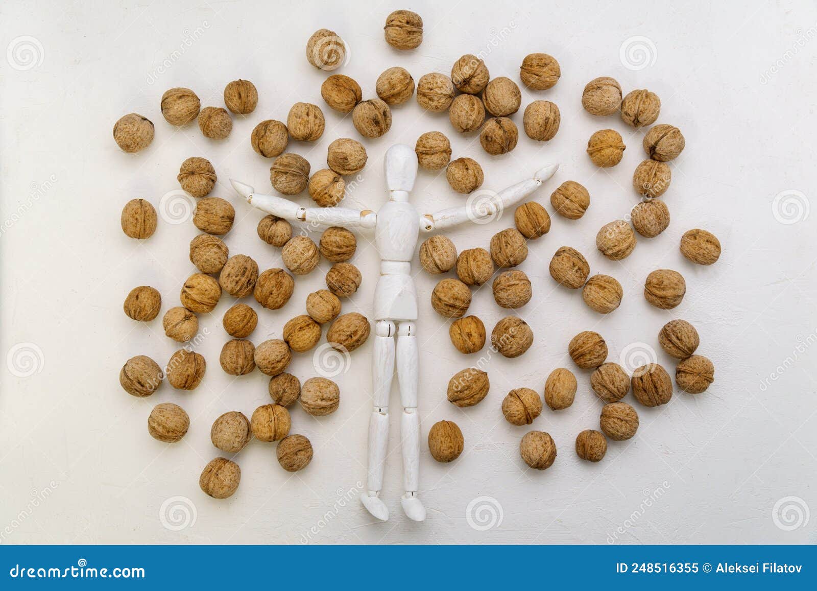 Walnut. Concept Idea in the Human Brain. Thinking. Vitamins for the ...