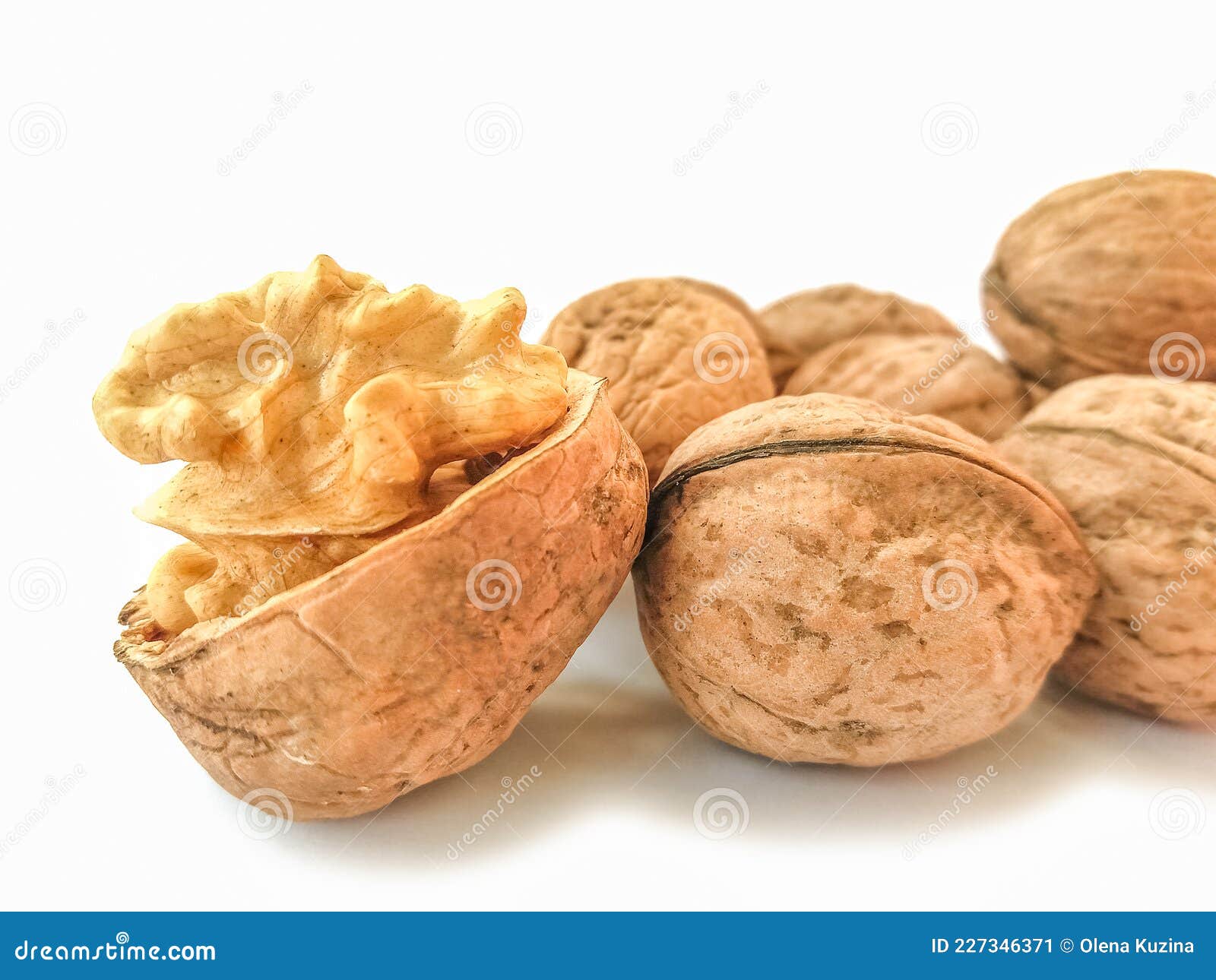 Walnut and Cracked Walnut Isolated Stock Image - Image of ingredient ...