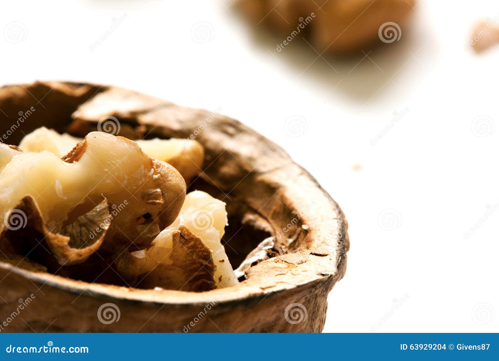 Walnut Cracked Open Isolated White Background Stock Photo - Image of ...