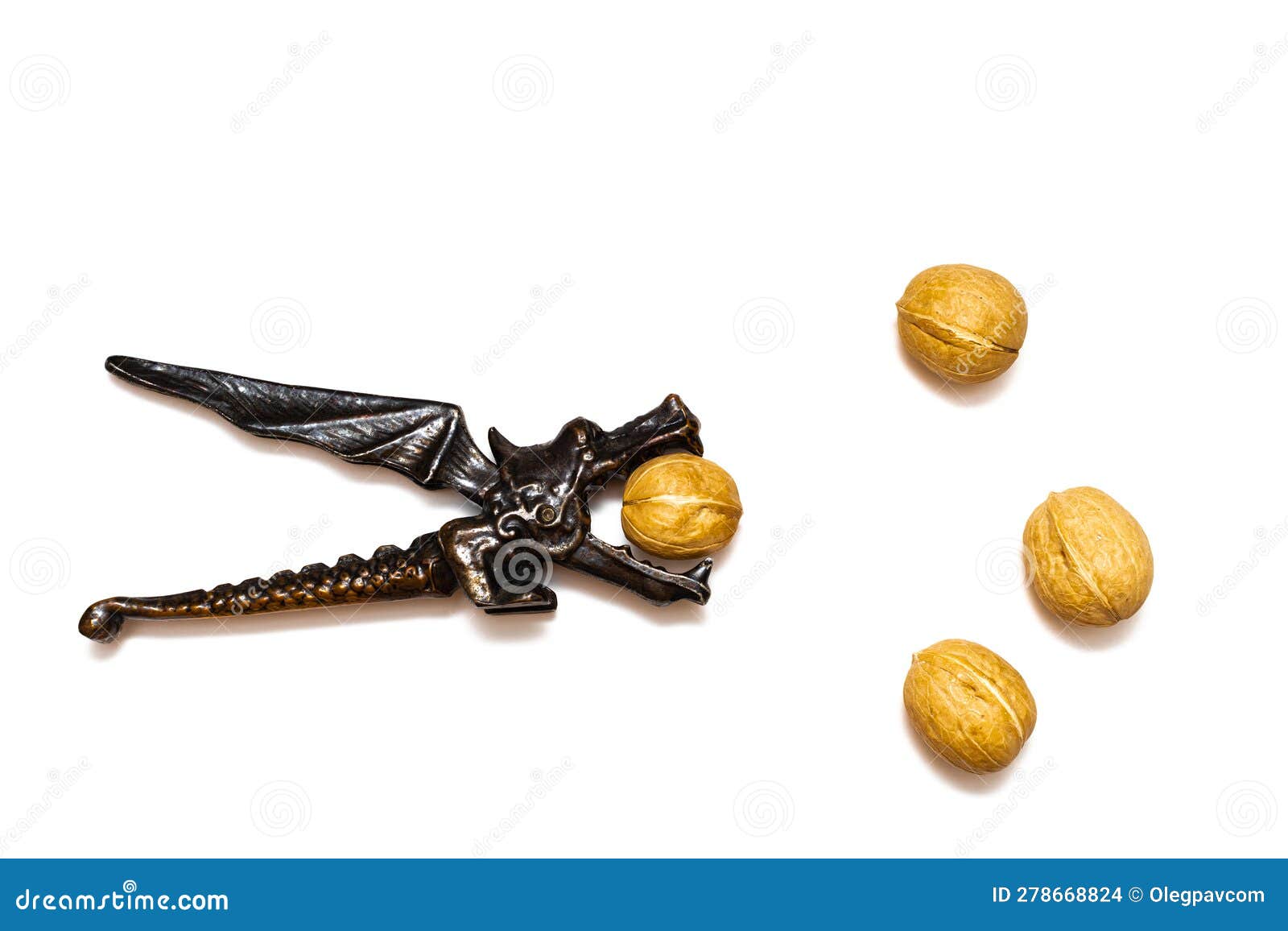 Walnut Cracker Photographed Against a White Background. Stock Photo ...