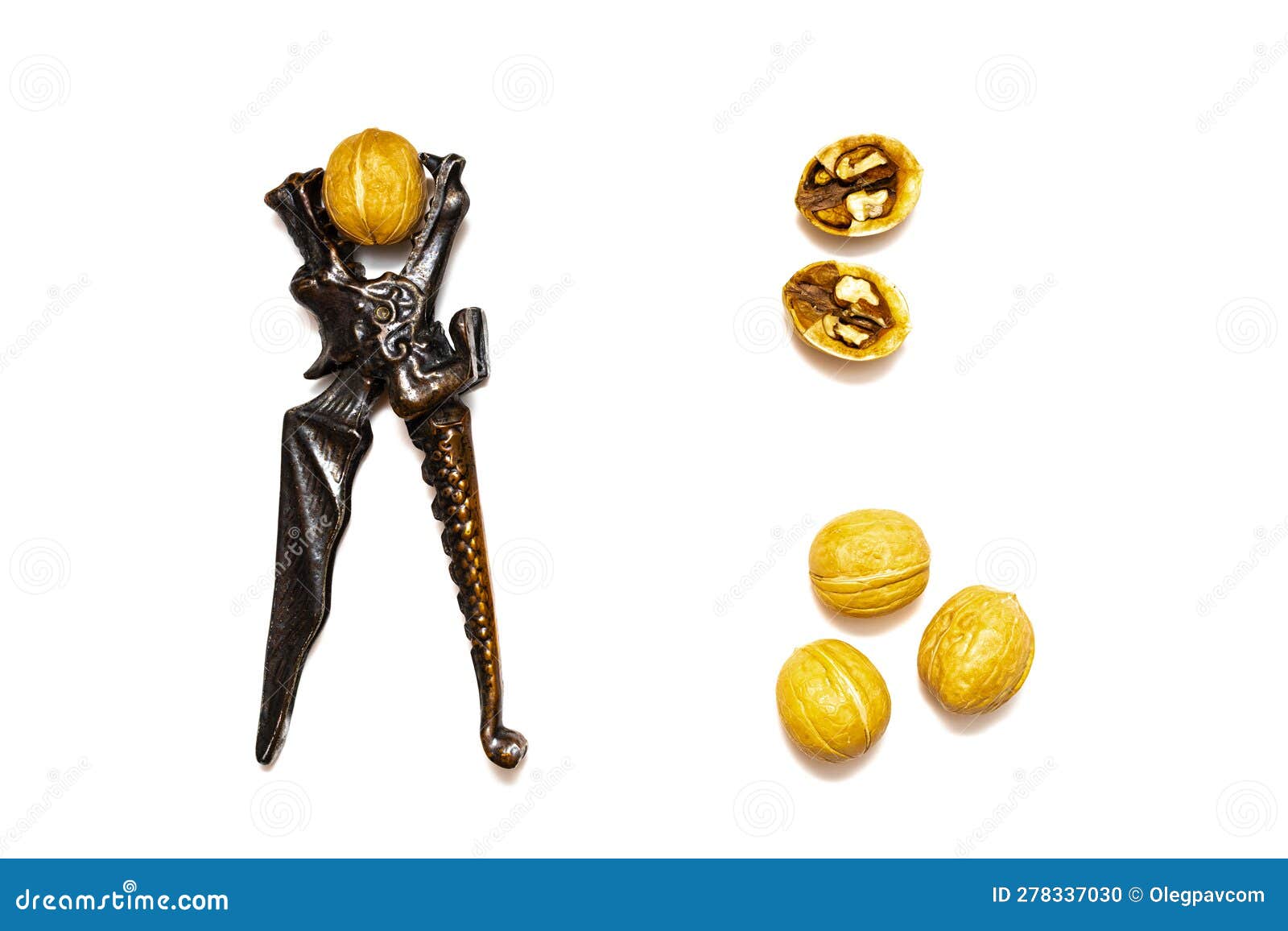 Walnut Cracker Photographed Against a White Background. Stock Photo ...