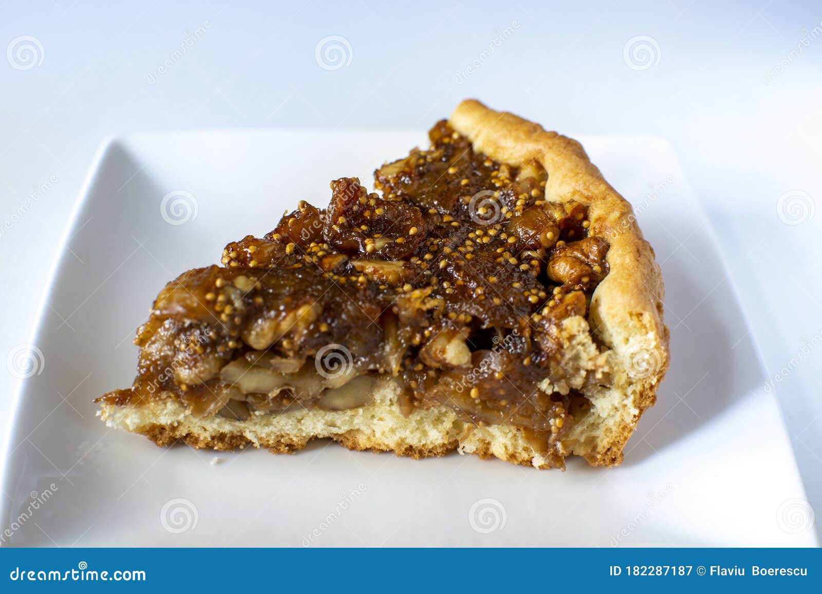 Walnut and fig pie stock image. Image of texture, delicious - 182287187