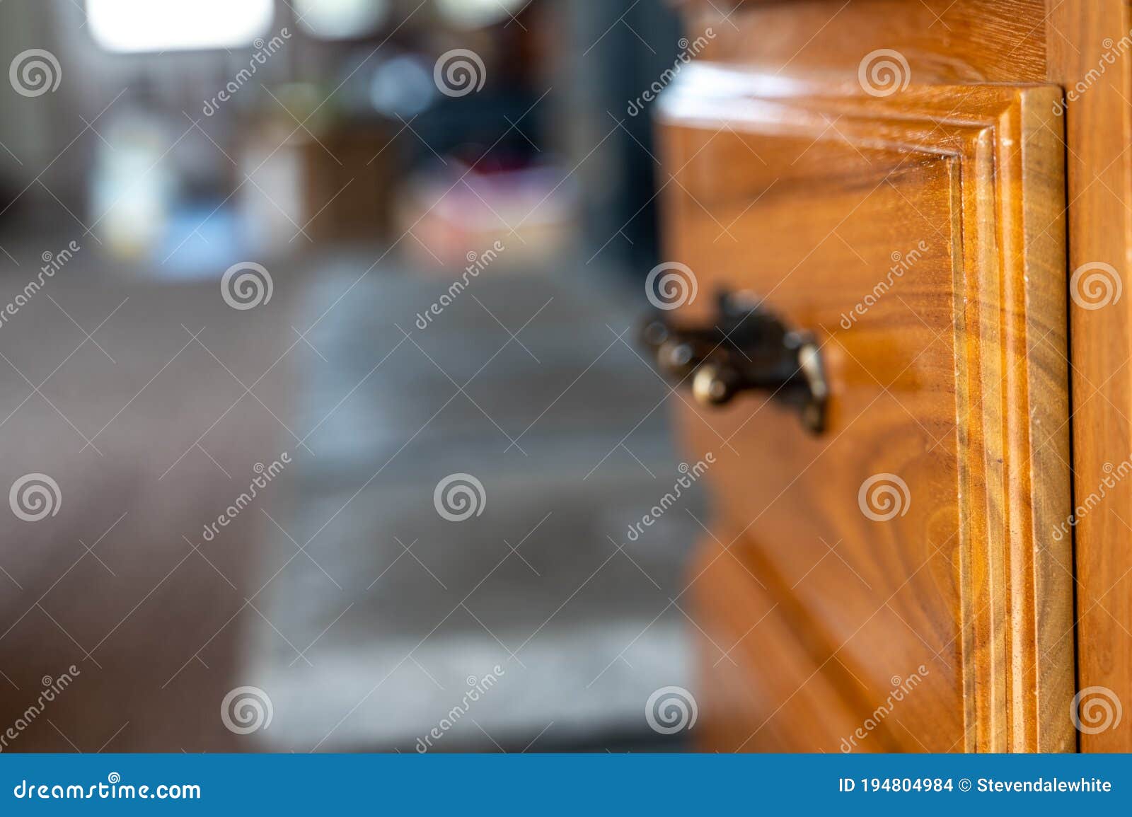 Side View of a Walnut Desk Drawer Being Pulled Open Stock Photo - Image ...