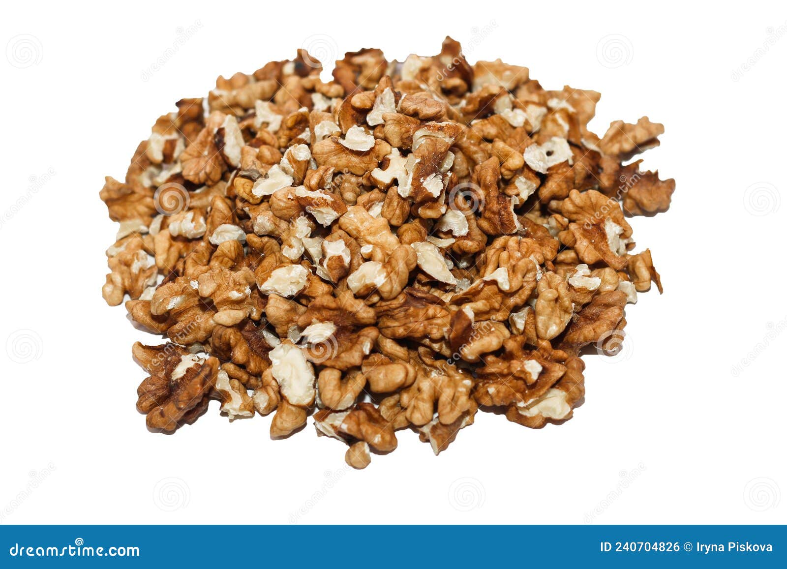 Walnut Grains Scattered Isolated on White Background. Stock Photo ...