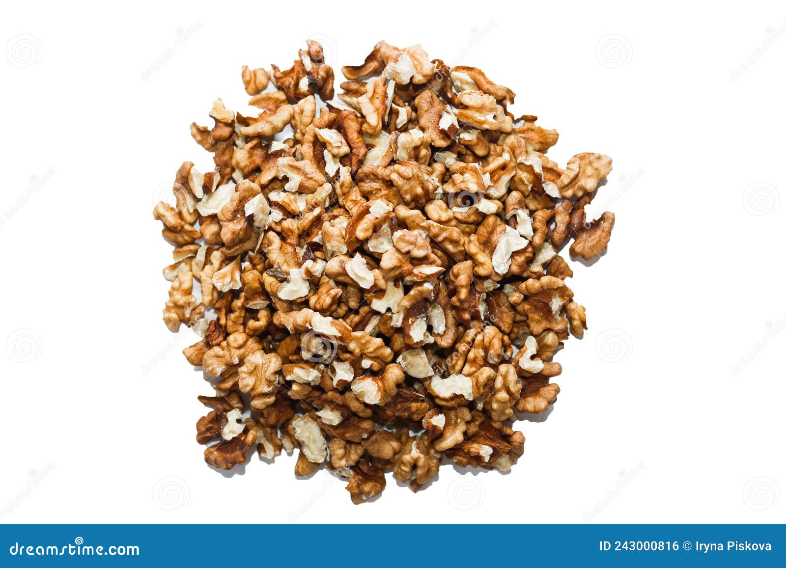 Walnut Grains Scattered Isolated on White Background. Stock Photo ...