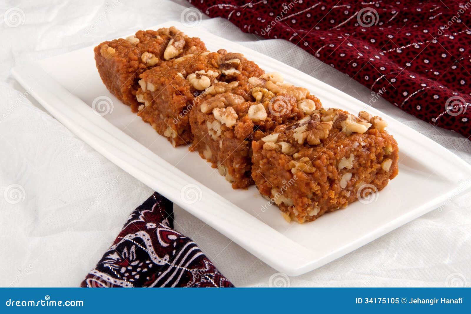 Walnut Halwa cubes stock image. Image of favorite, khoya - 34175105