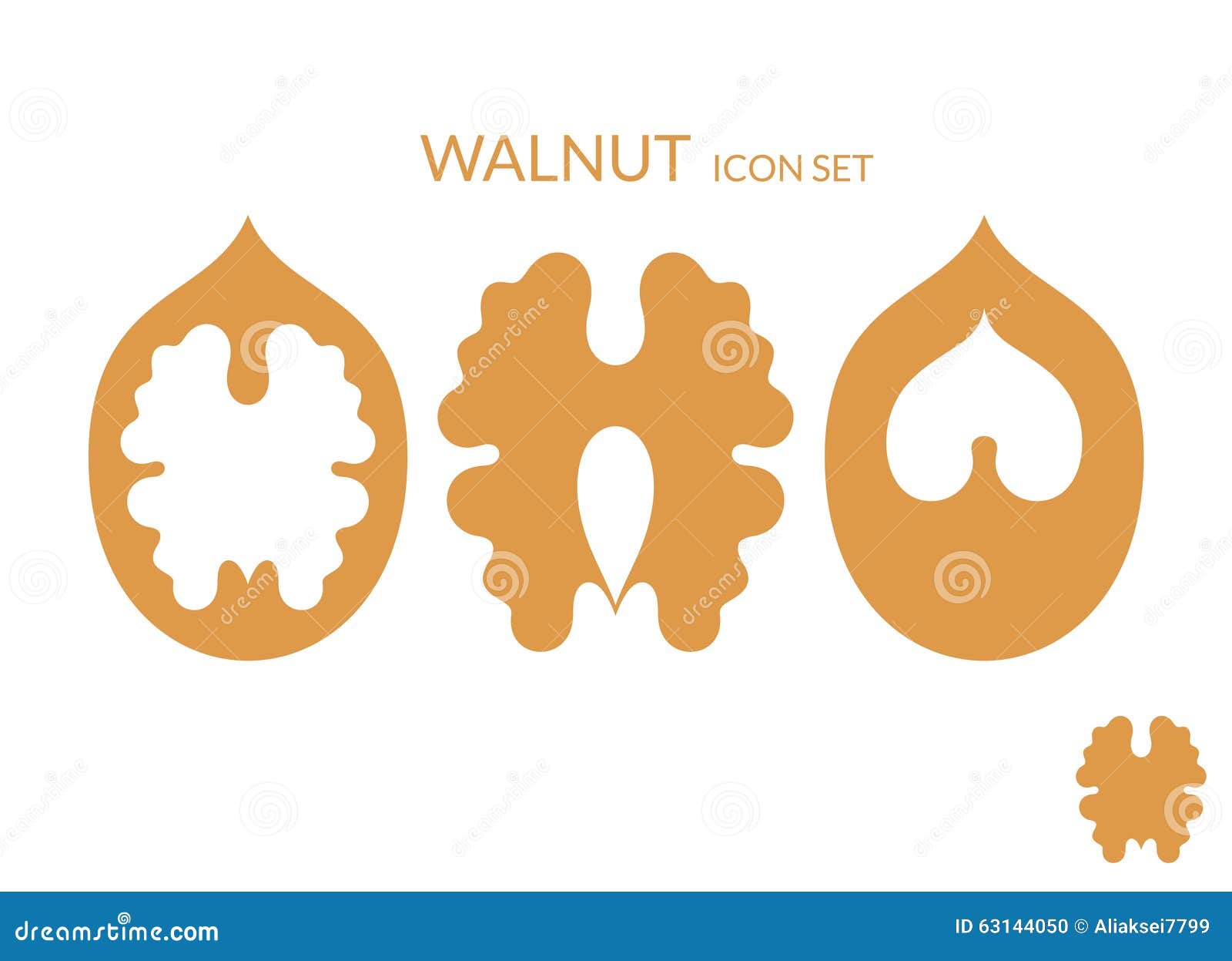 Walnut. Icon Set Stock Vector - Image: 63144050