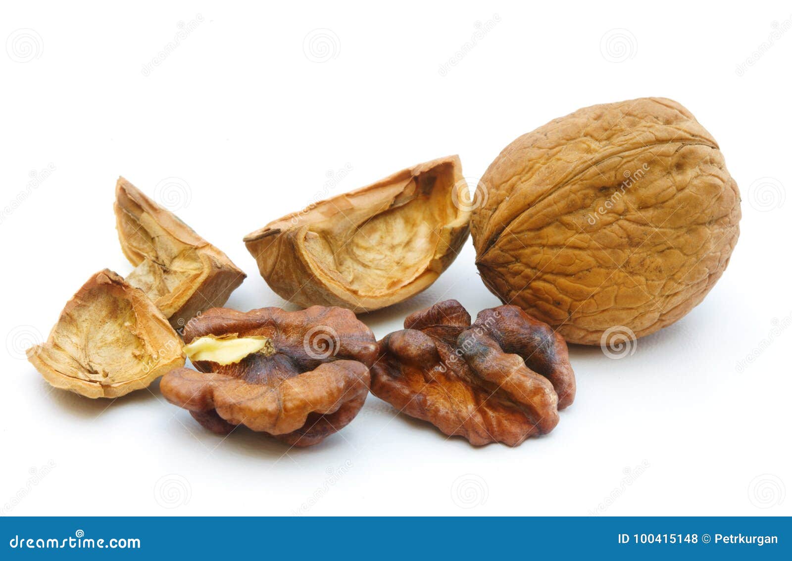 Walnut Isolated on a White Background Stock Photo - Image of natural ...